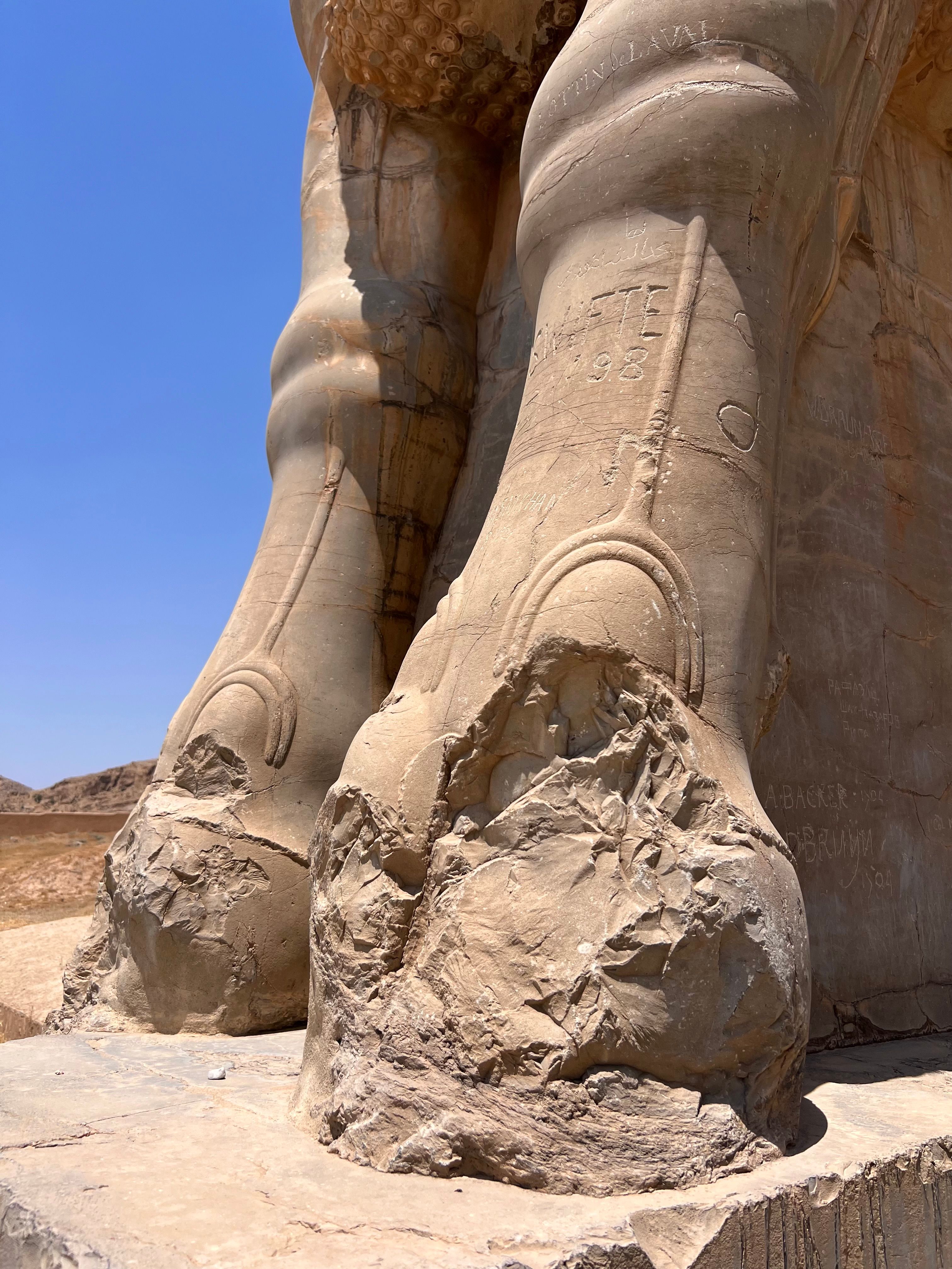 Colossal Stone Feet of Ancient Egyptian Statue · Free Stock Photo