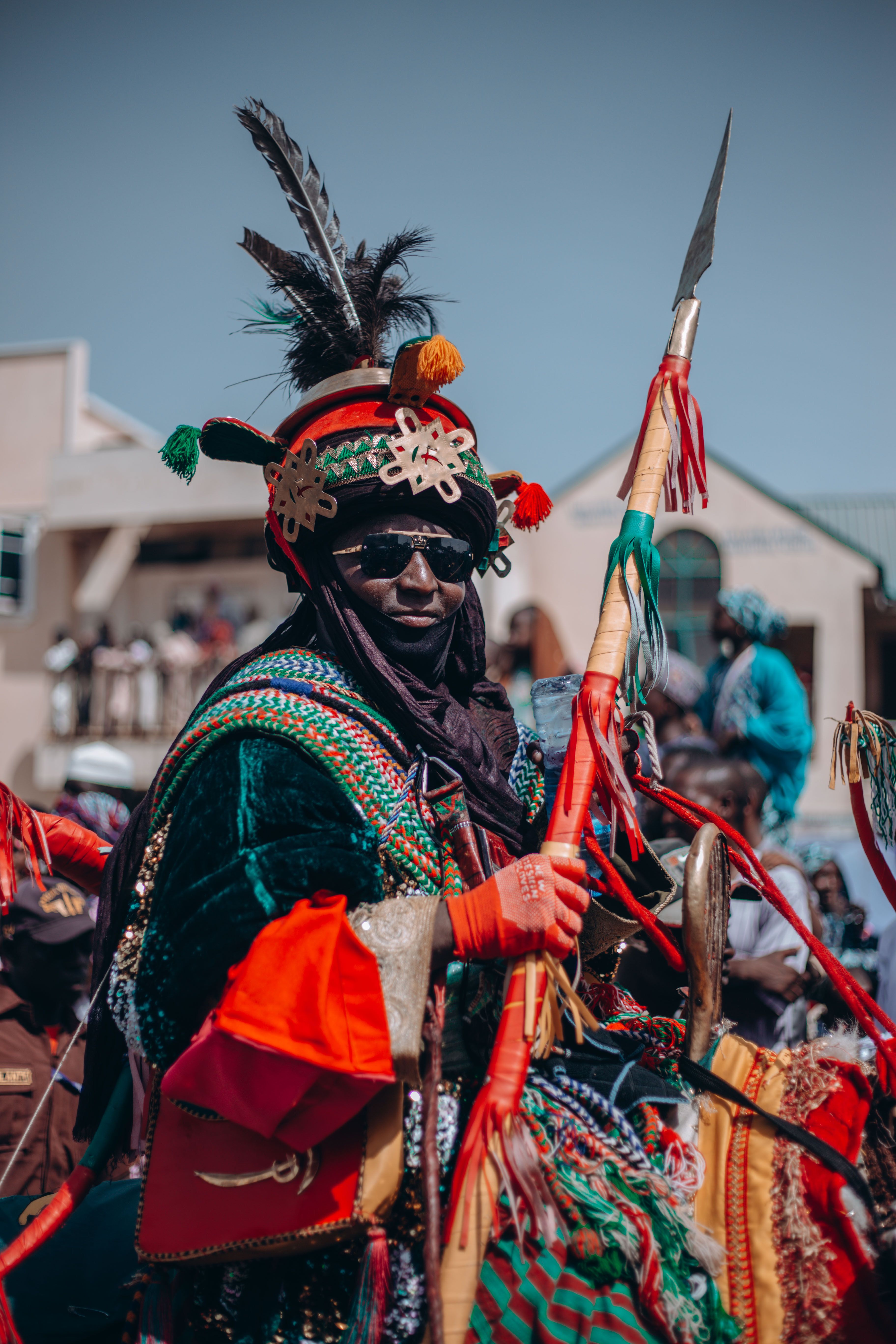 Traditional African Warrior in Vibrant Costume · Free Stock Photo