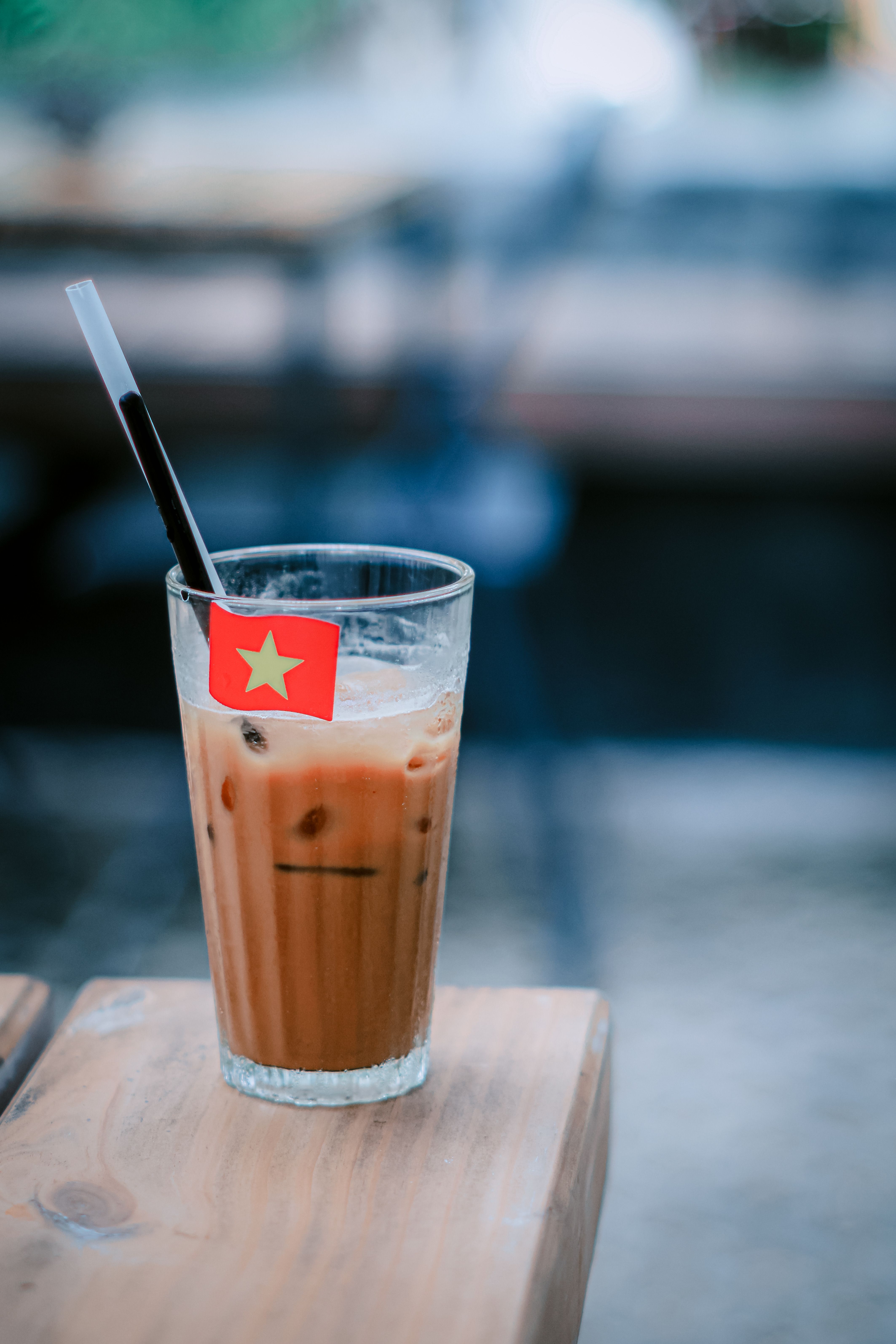 Iced Coffee with Vietnamese Flag Outdoors · Free Stock Photo