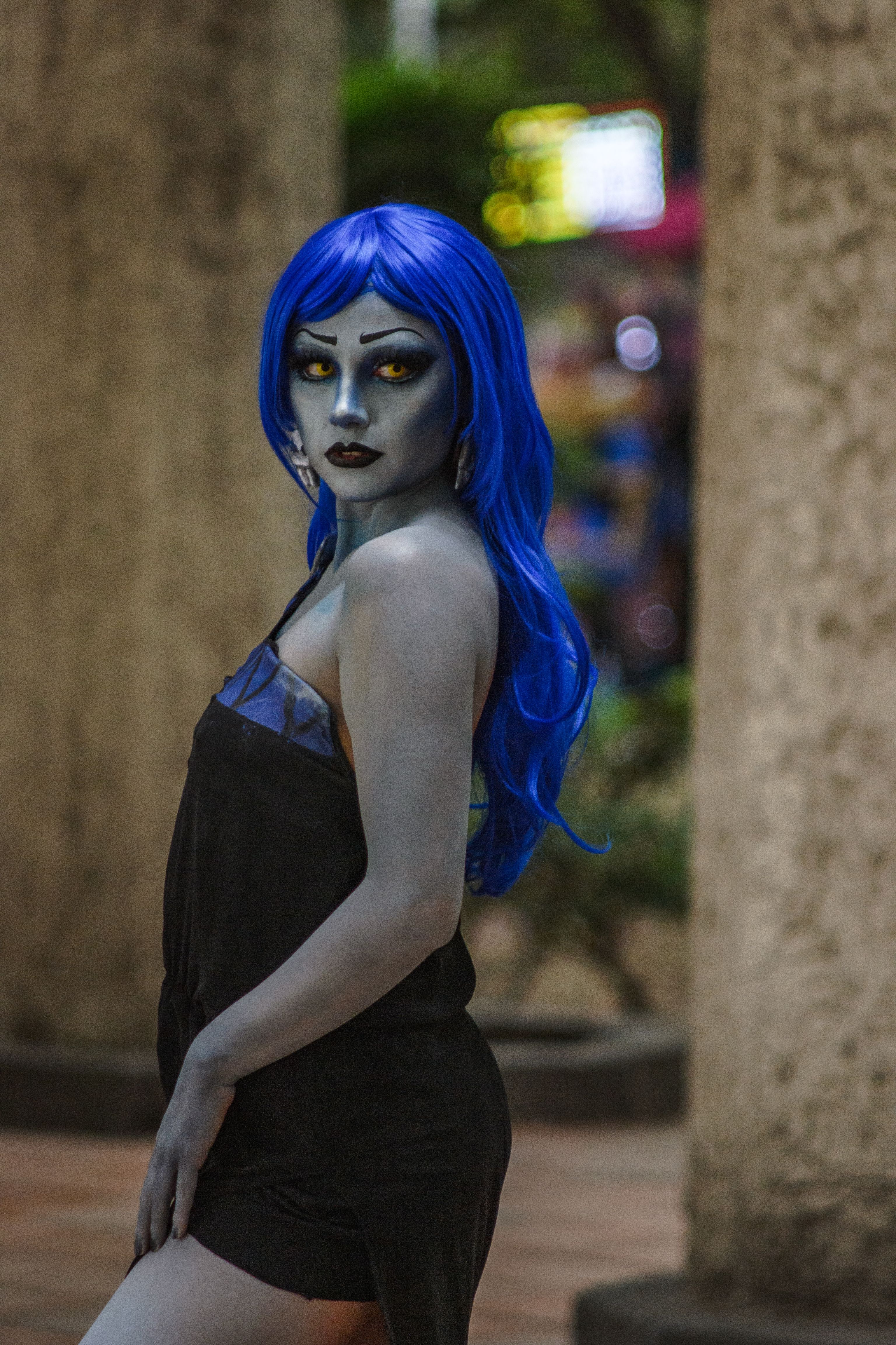 Vibrant Blue-Haired Cosplay in Mexico City · Free Stock Photo