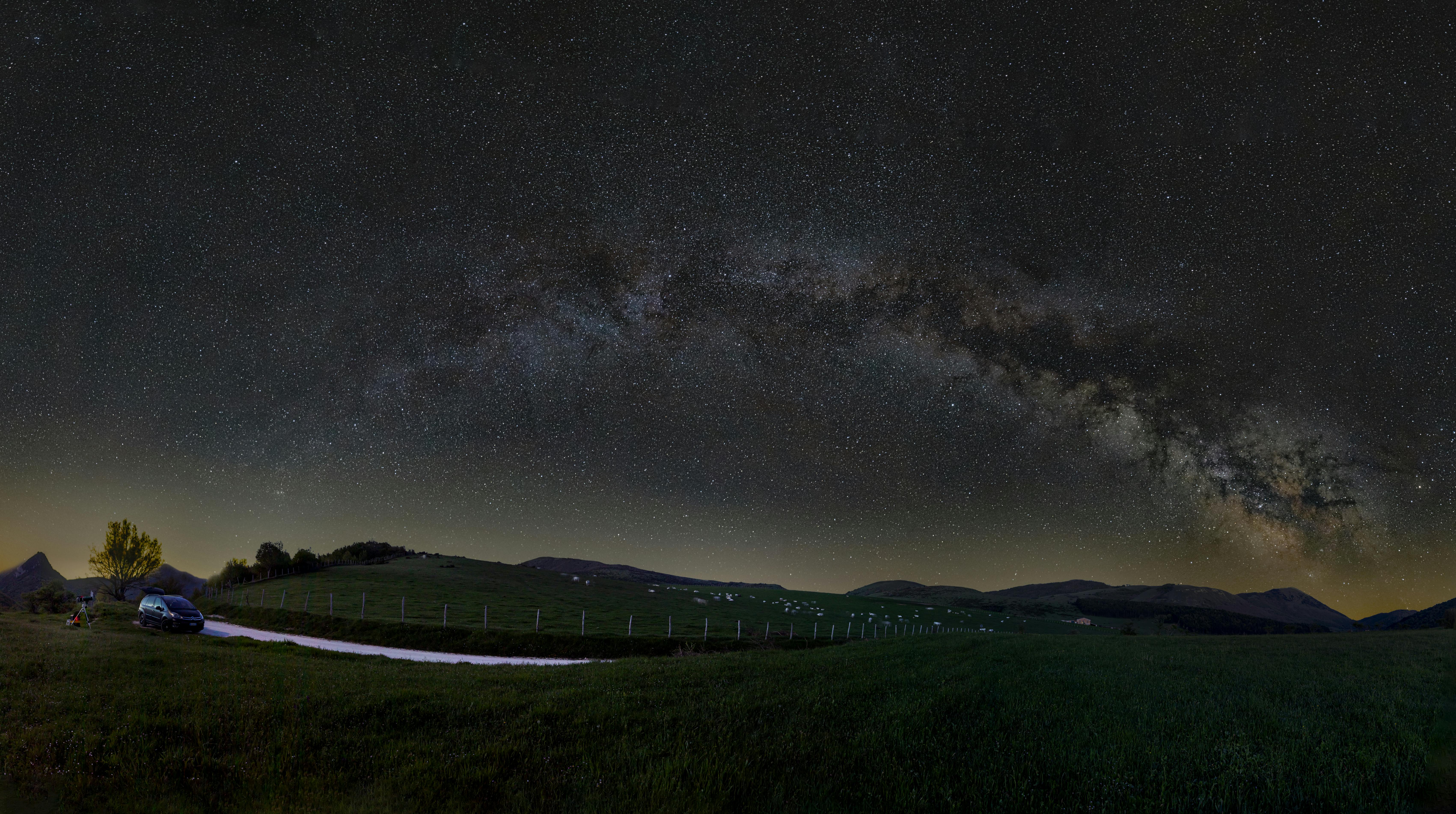 Milky Way Over Sefro, Marche, Italy Night Sky · Free Stock Photo