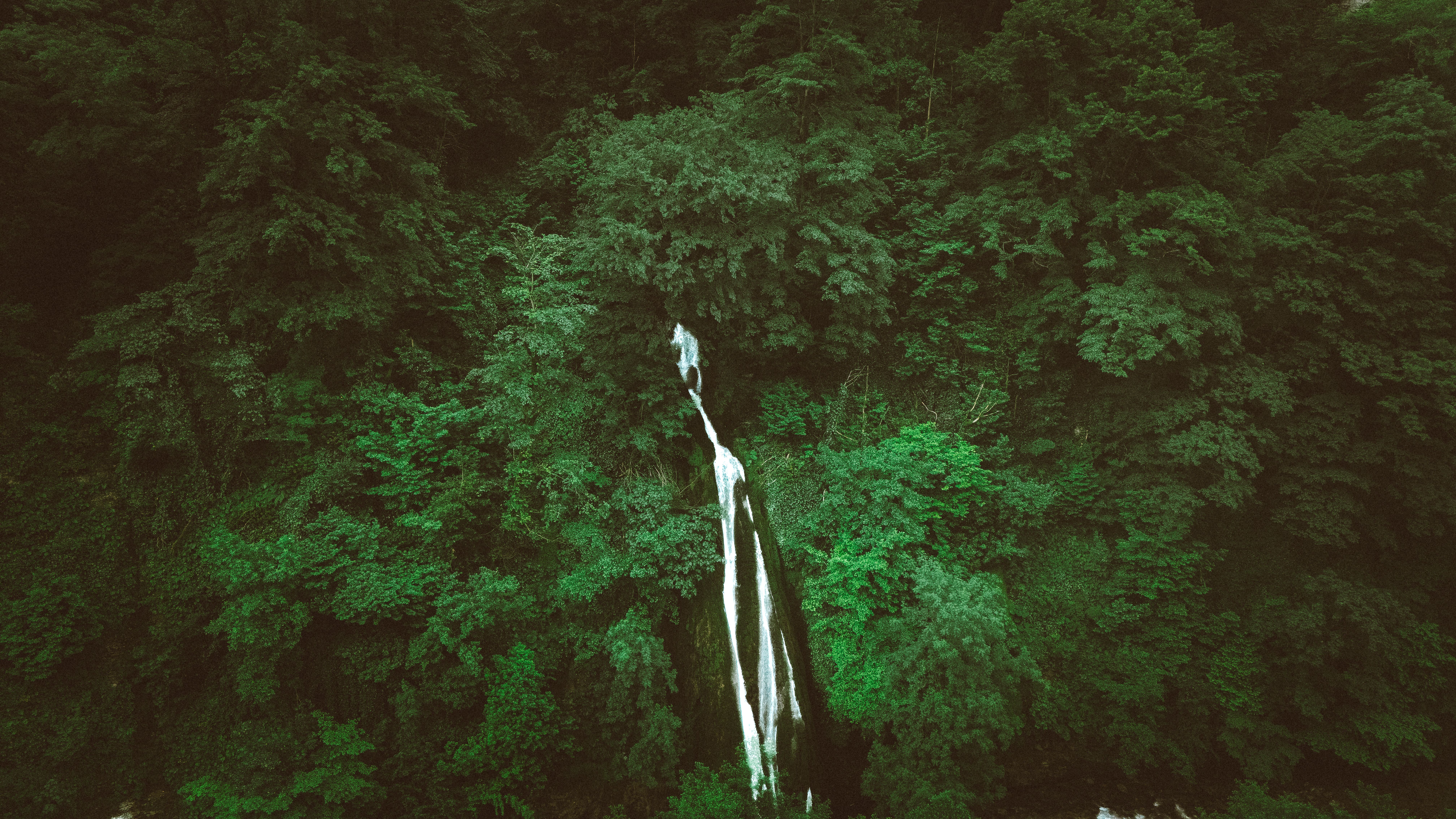Stunning Aerial View of Lush Forest Waterfall in Georgia · Free Stock Photo