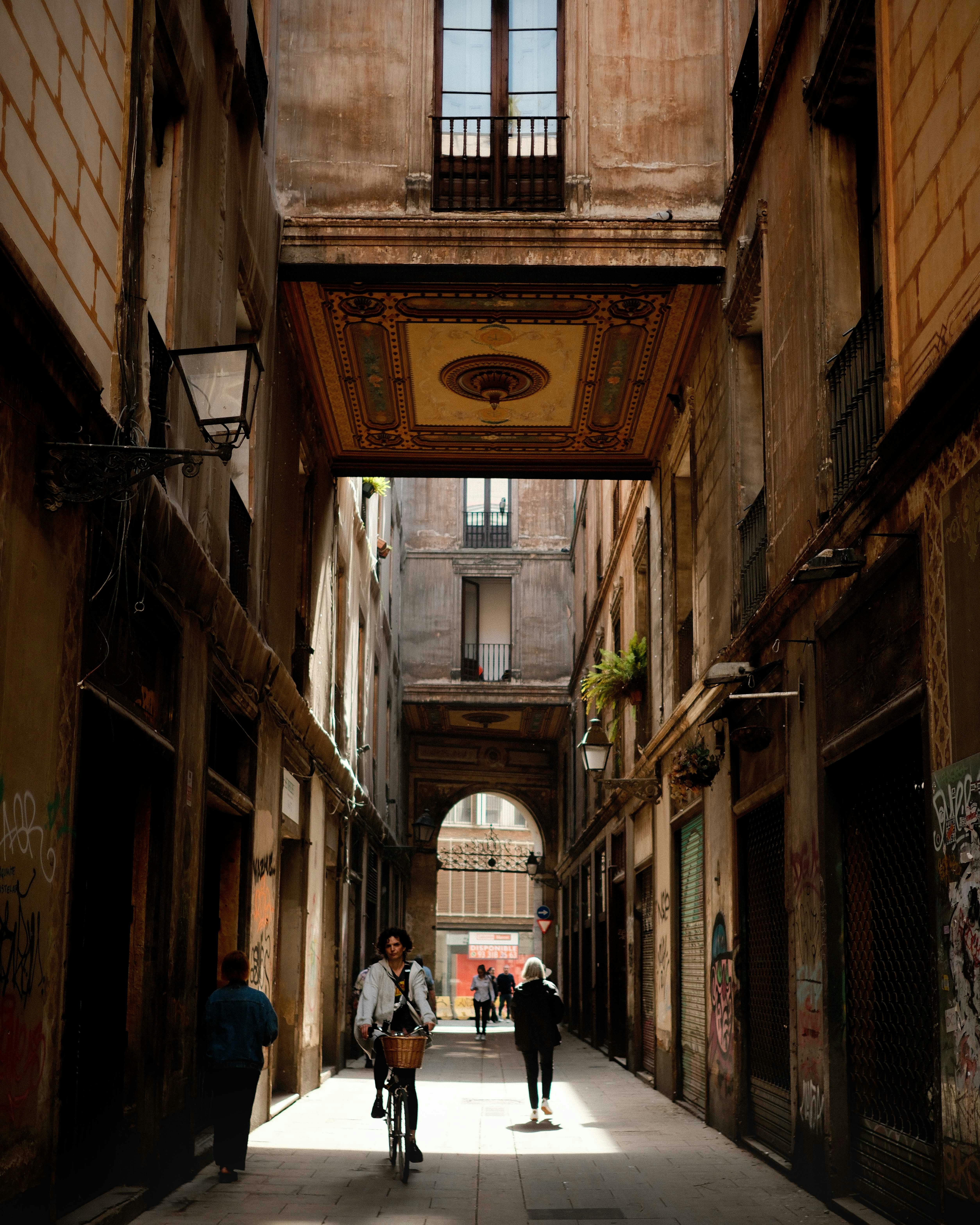 A Busy Alleyway in Barcelona's Gothic Quarter · Free Stock Photo