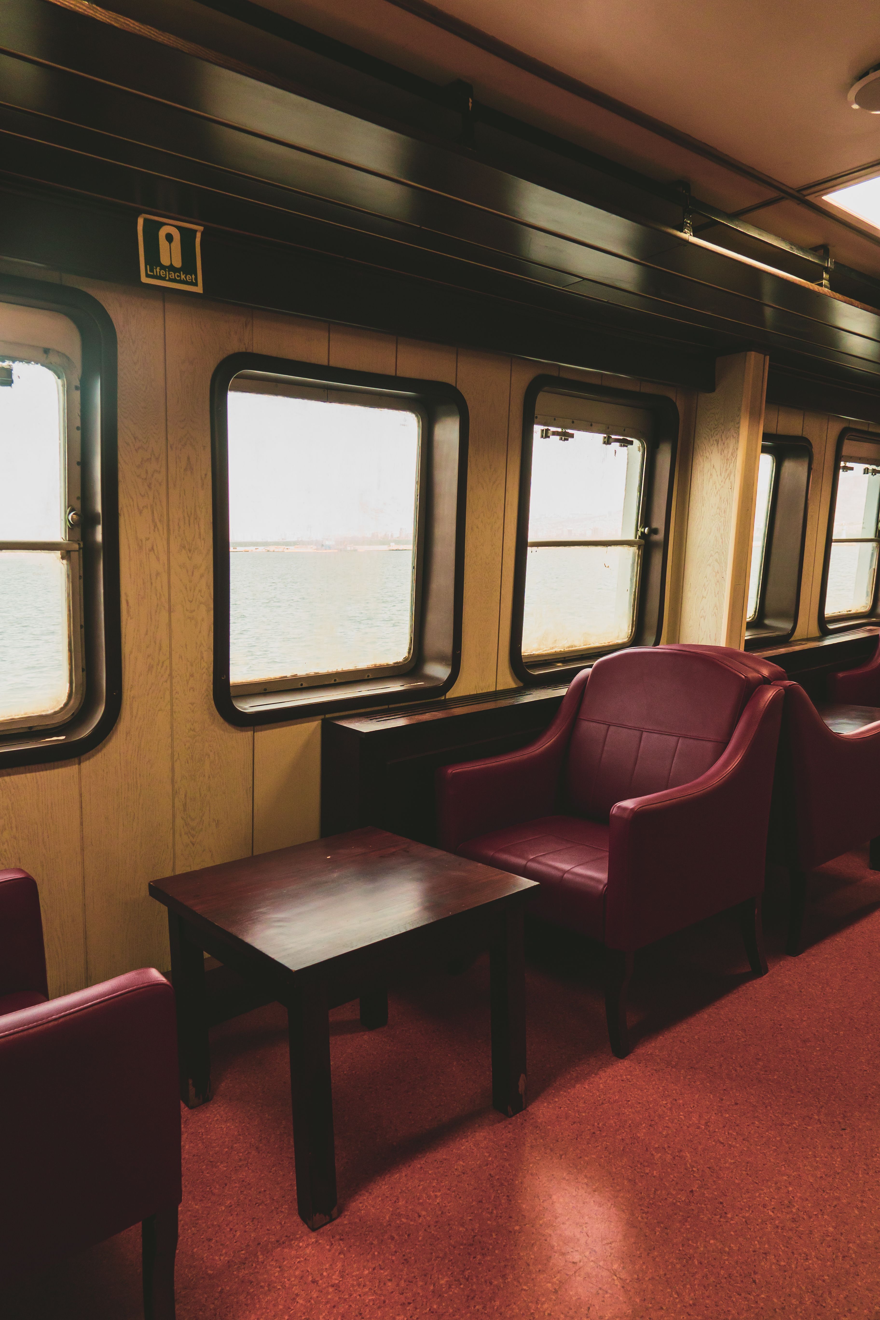 Cozy Ferry Interior with Ocean View · Free Stock Photo