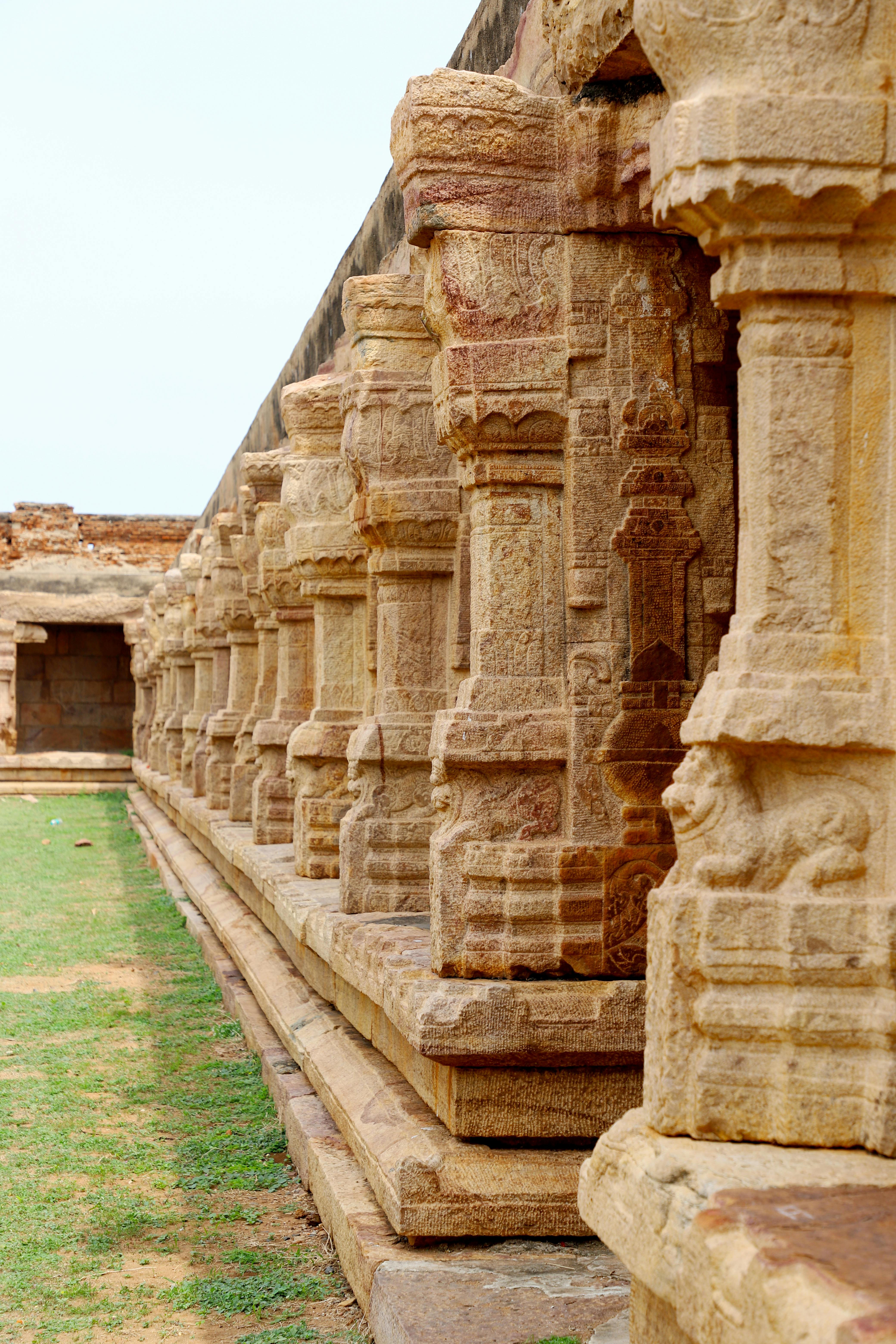 Ancient Stone Columns at Indian Temple · Free Stock Photo