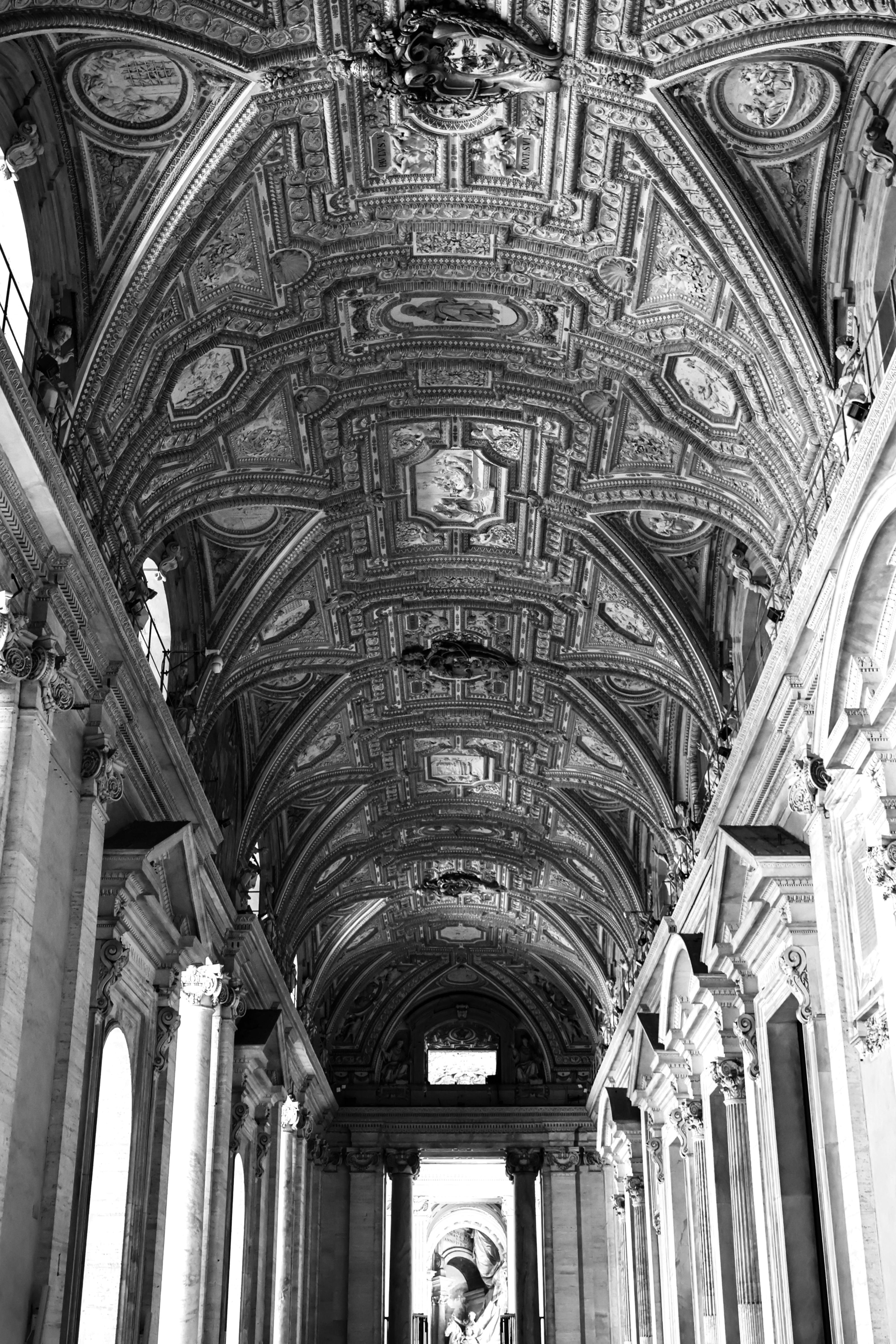 Intricate Arched Ceiling in Roman Church Interior · Free Stock Photo