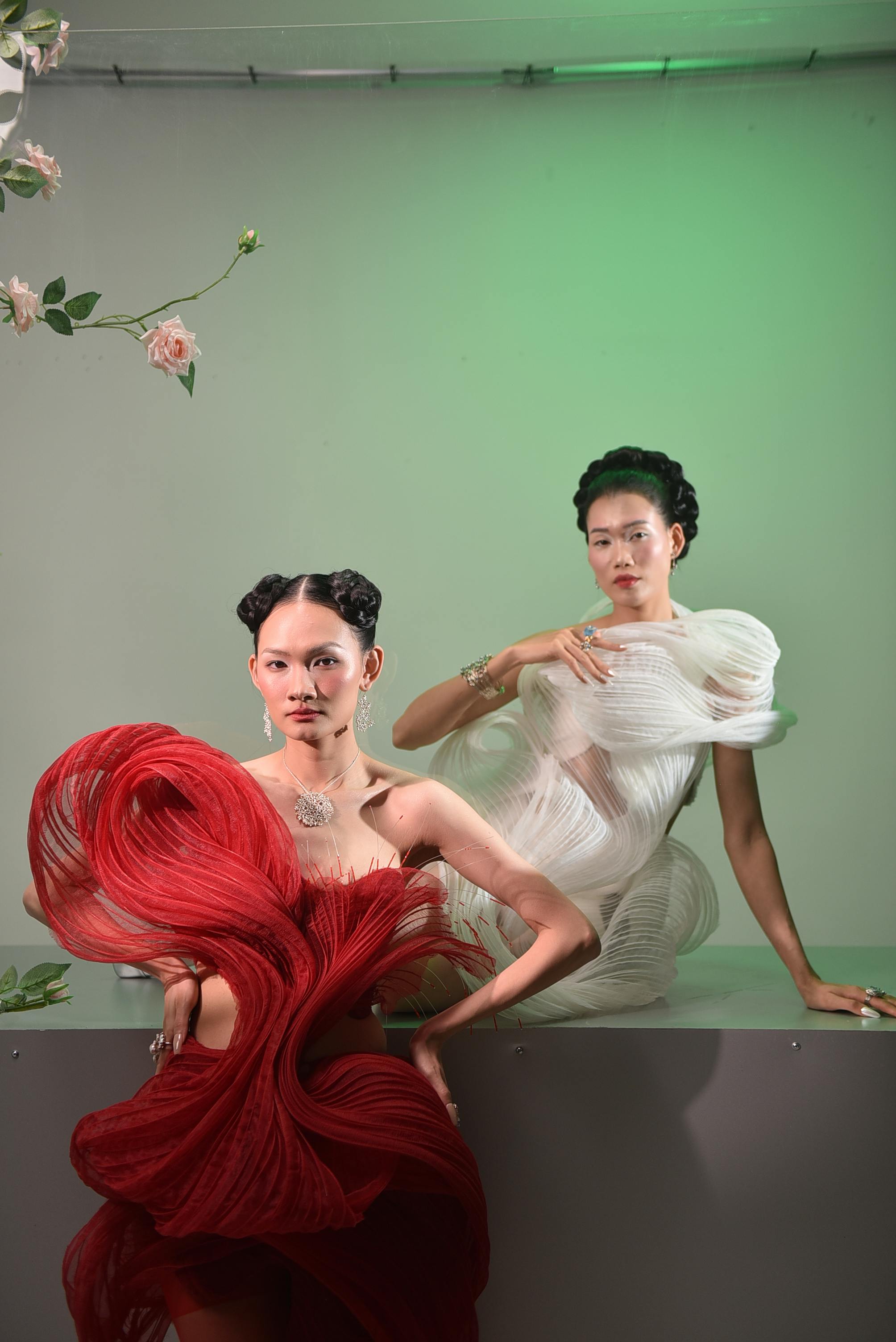 Elegant Fashion Models in Artistic Dresses · Free Stock Photo