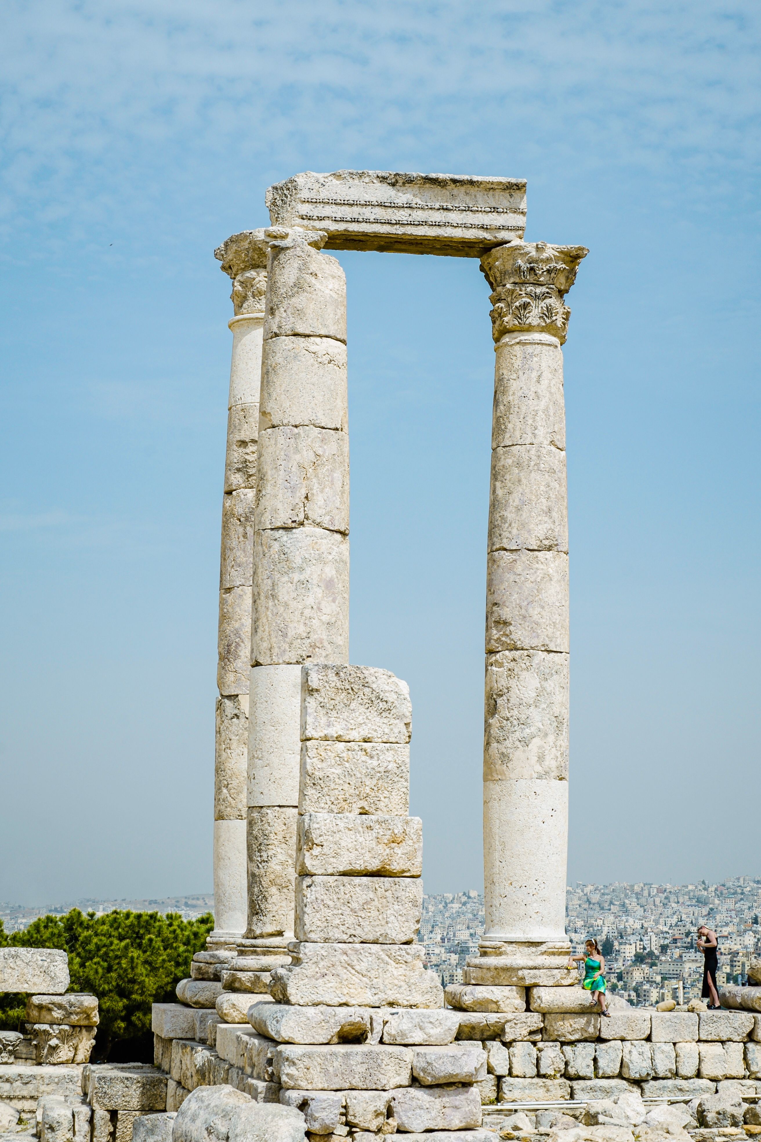 Ancient Roman Columns at Citadel Hill in Amman · Free Stock Photo