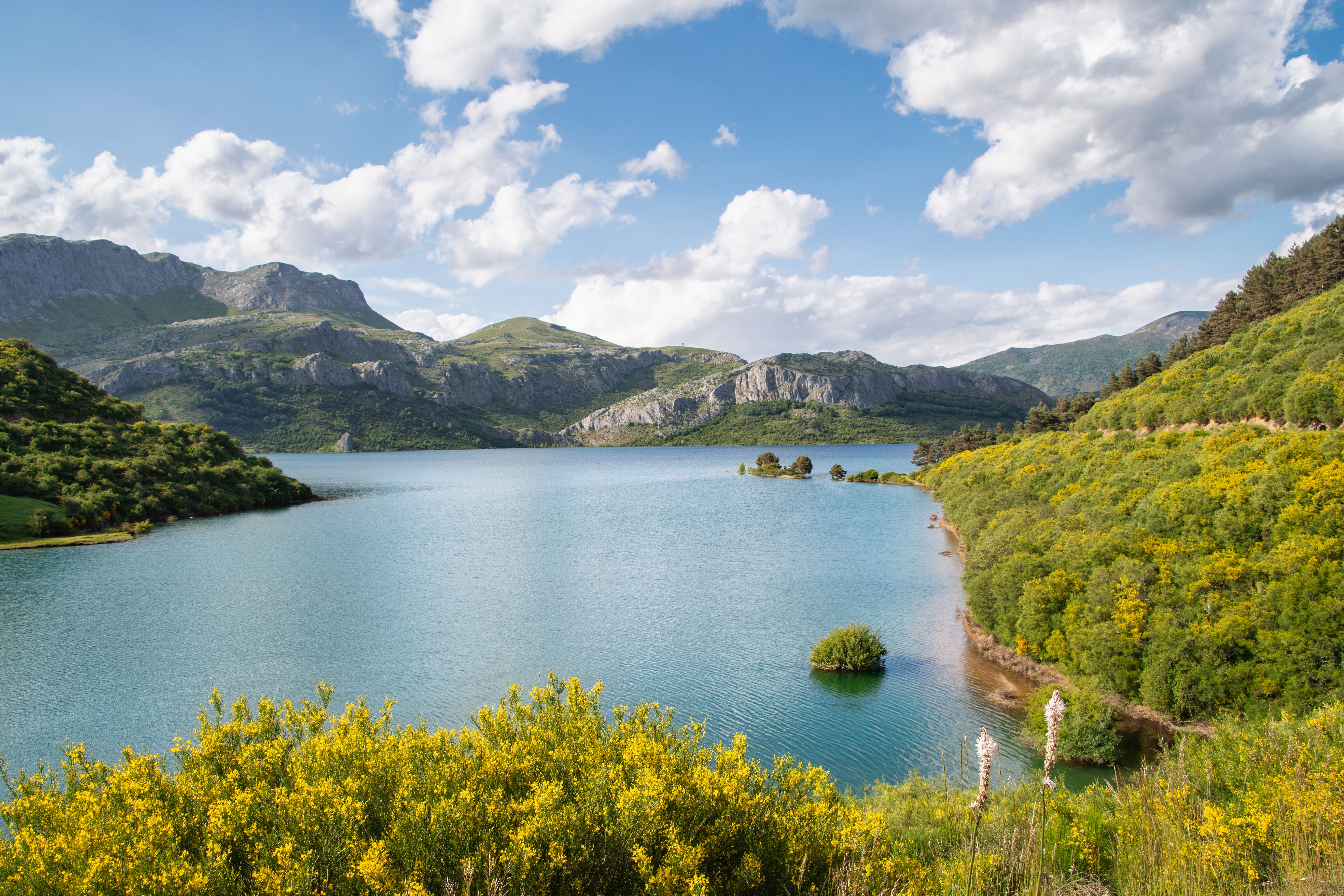 스페인 카스티야 이 레온(Castilla Y León)에 있는 리아뇨 호수(Lake Riaño)의 아름다운 풍경 · 무료 스톡 사진