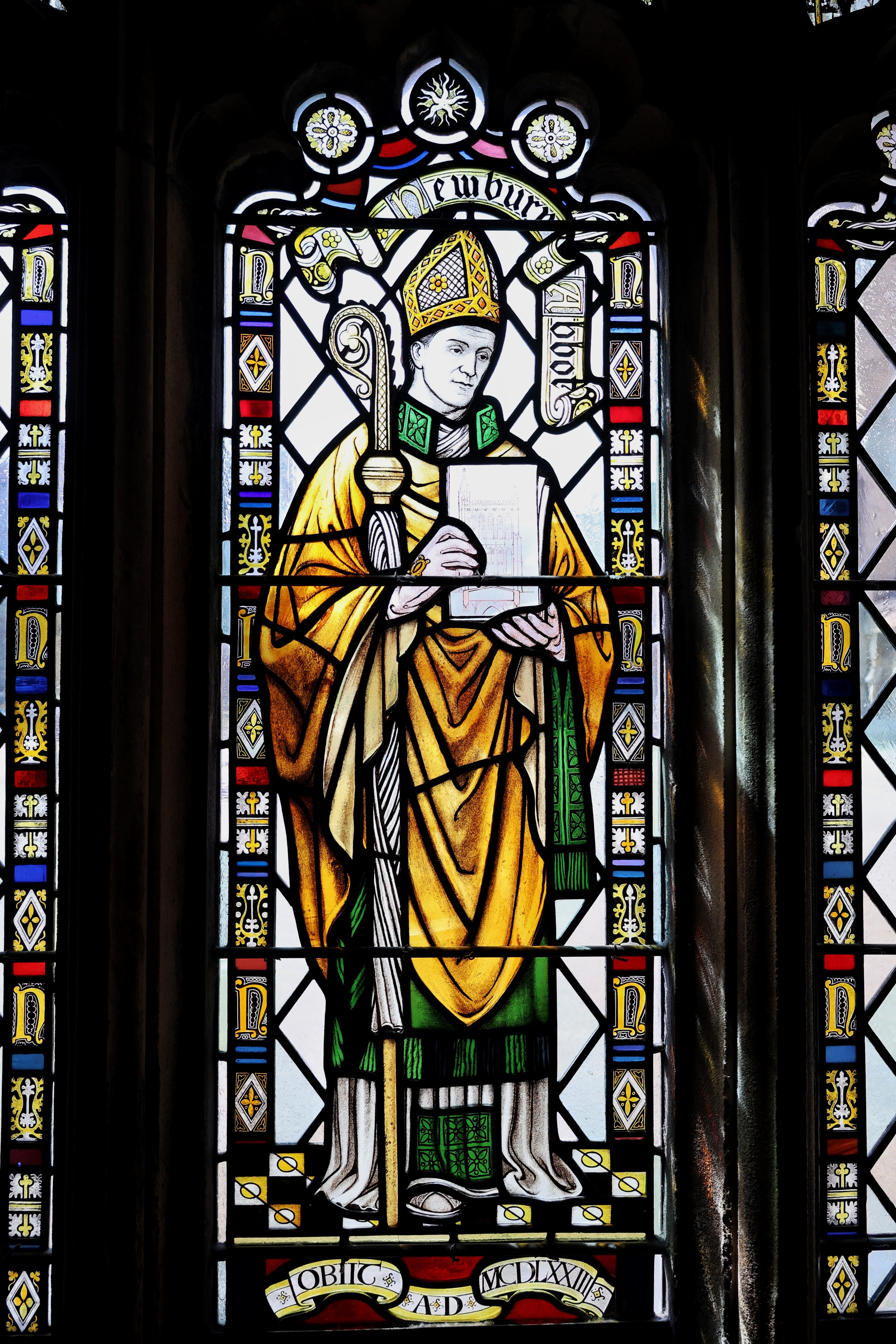 Stained Glass Depicting Saint in Bristol Cathedral · Free Stock Photo