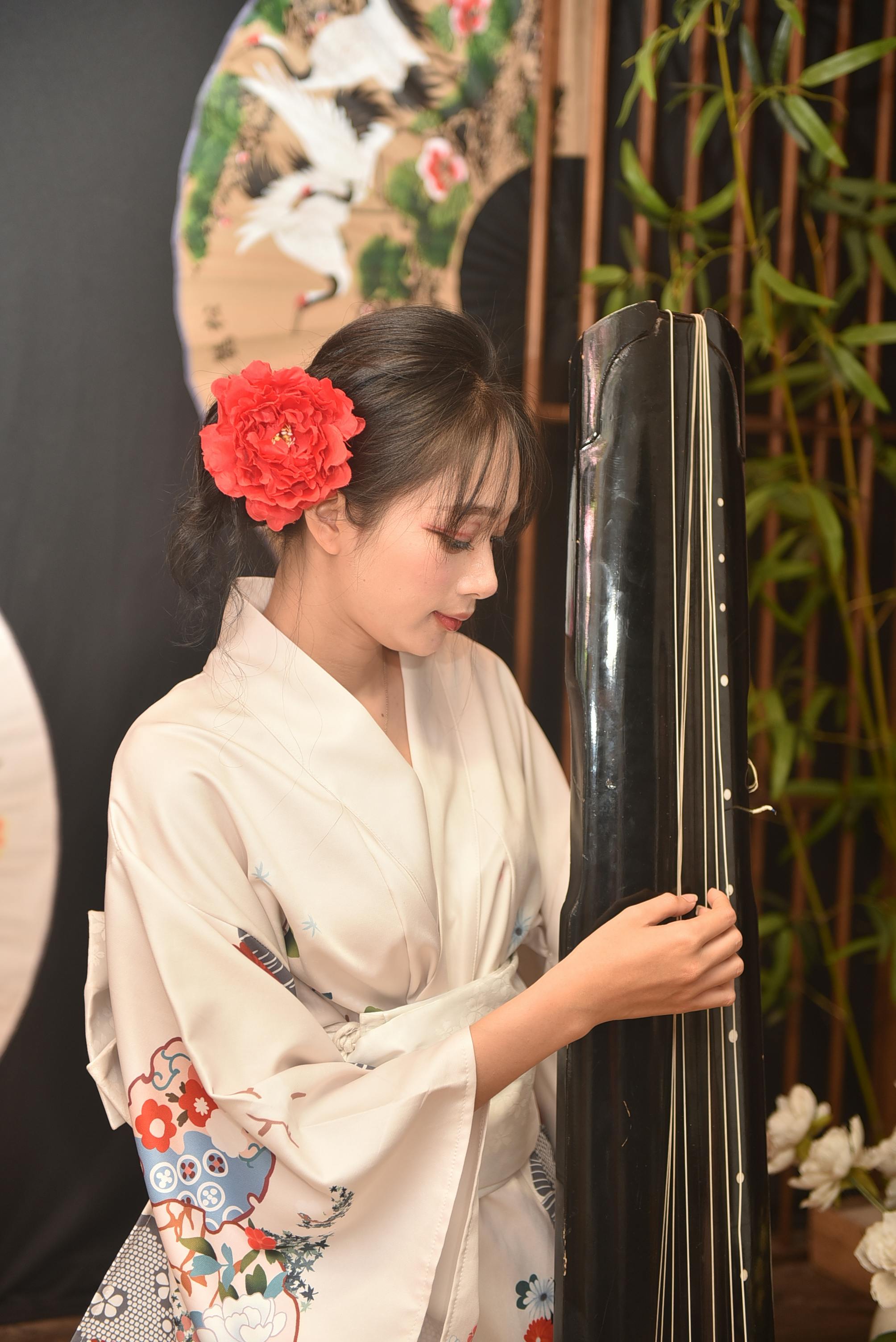 Elegant Woman in Kimono Playing Traditional Koto · Free Stock Photo