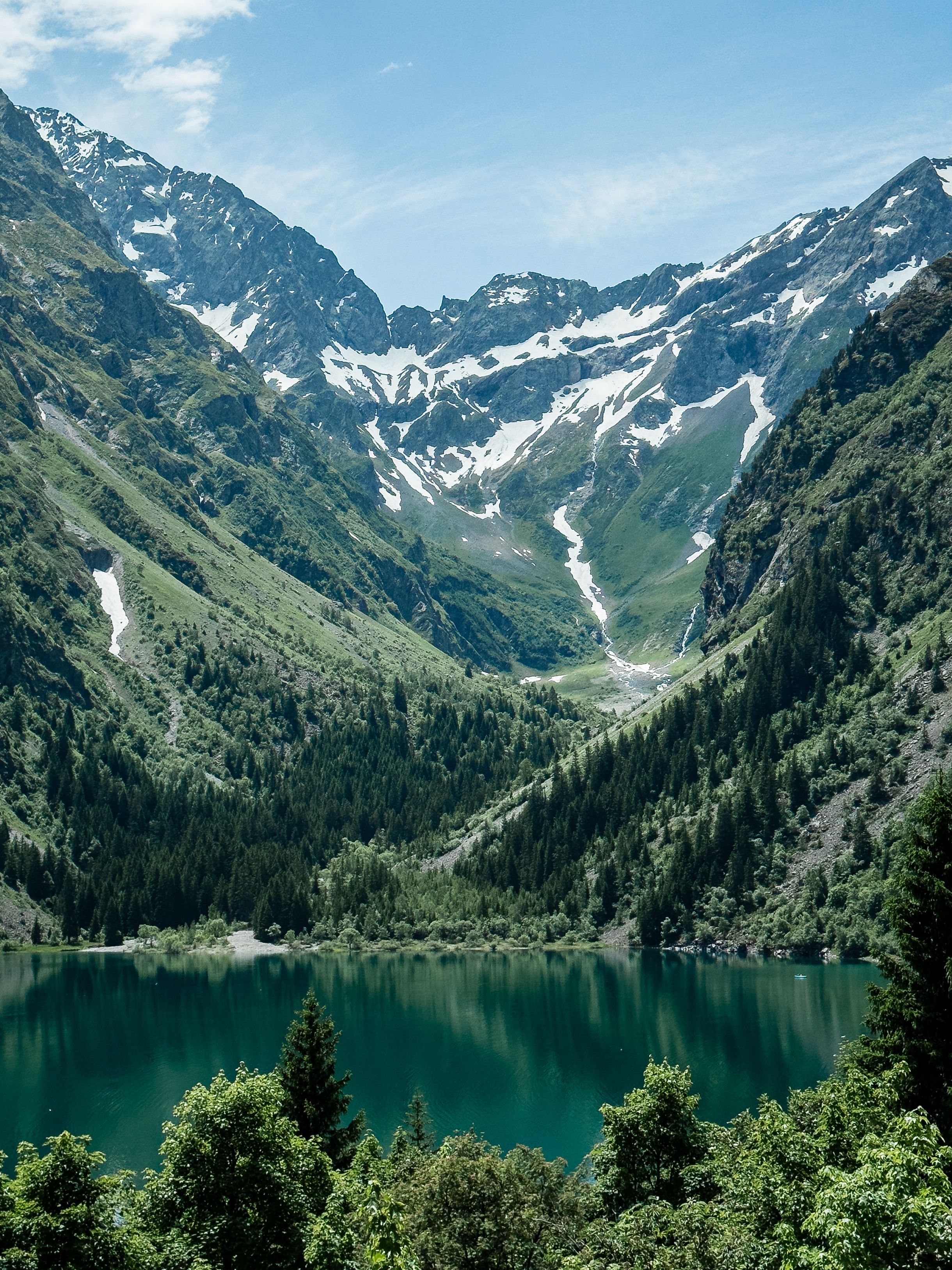 Reflection of Mountains and Sky on Water Surface · Free Stock Photo