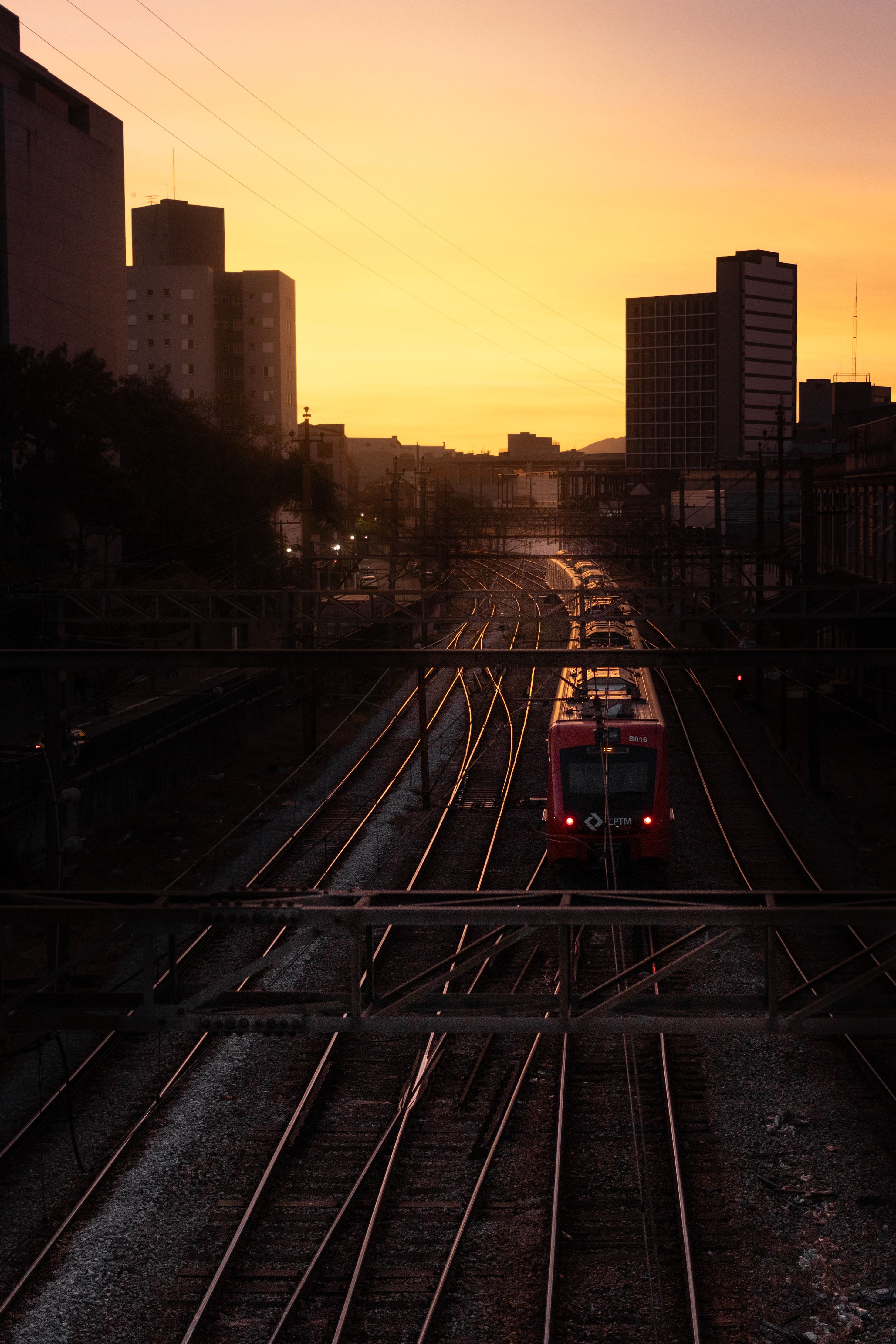 Scenic Urban Sunset With Train Tracks · Free Stock Photo