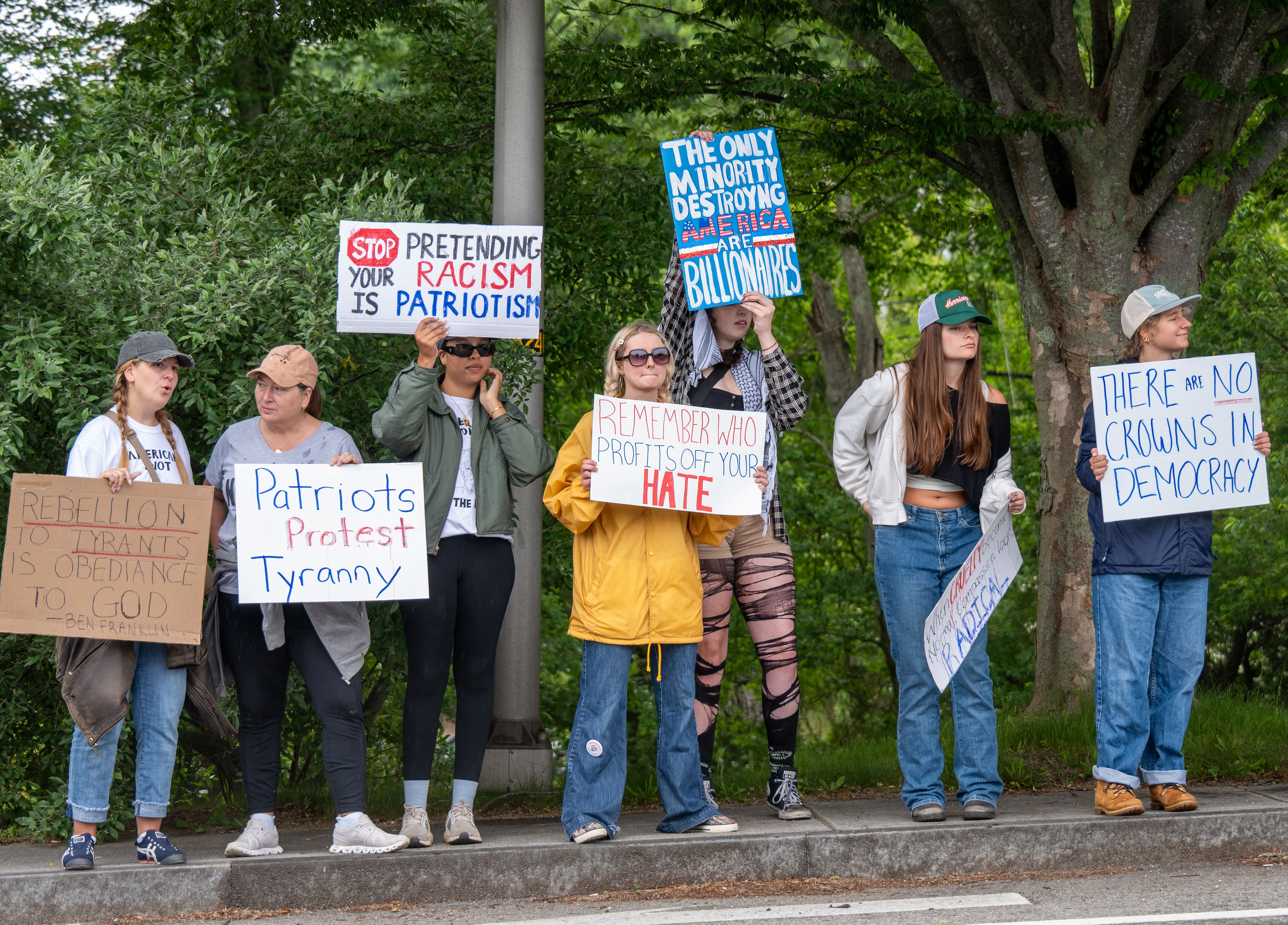 Protesters Holding Signs at Democracy Rally · Free Stock Photo
