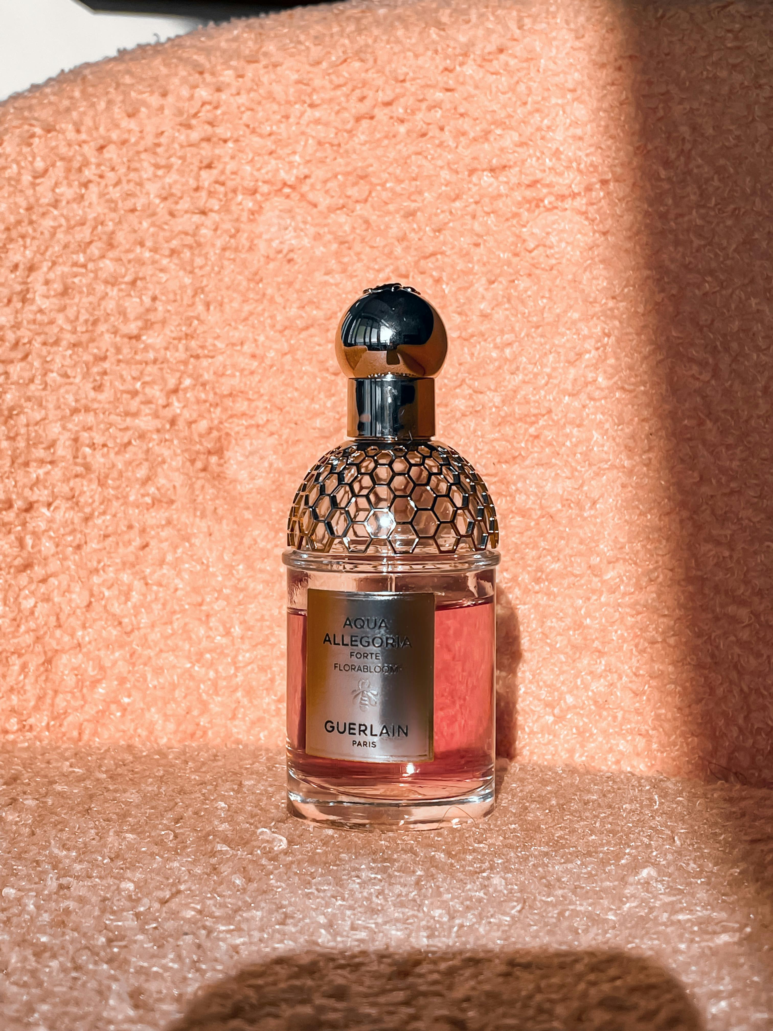 Elegante Frasco De Perfume Con Detalles Rojos · Foto de stock gratuita