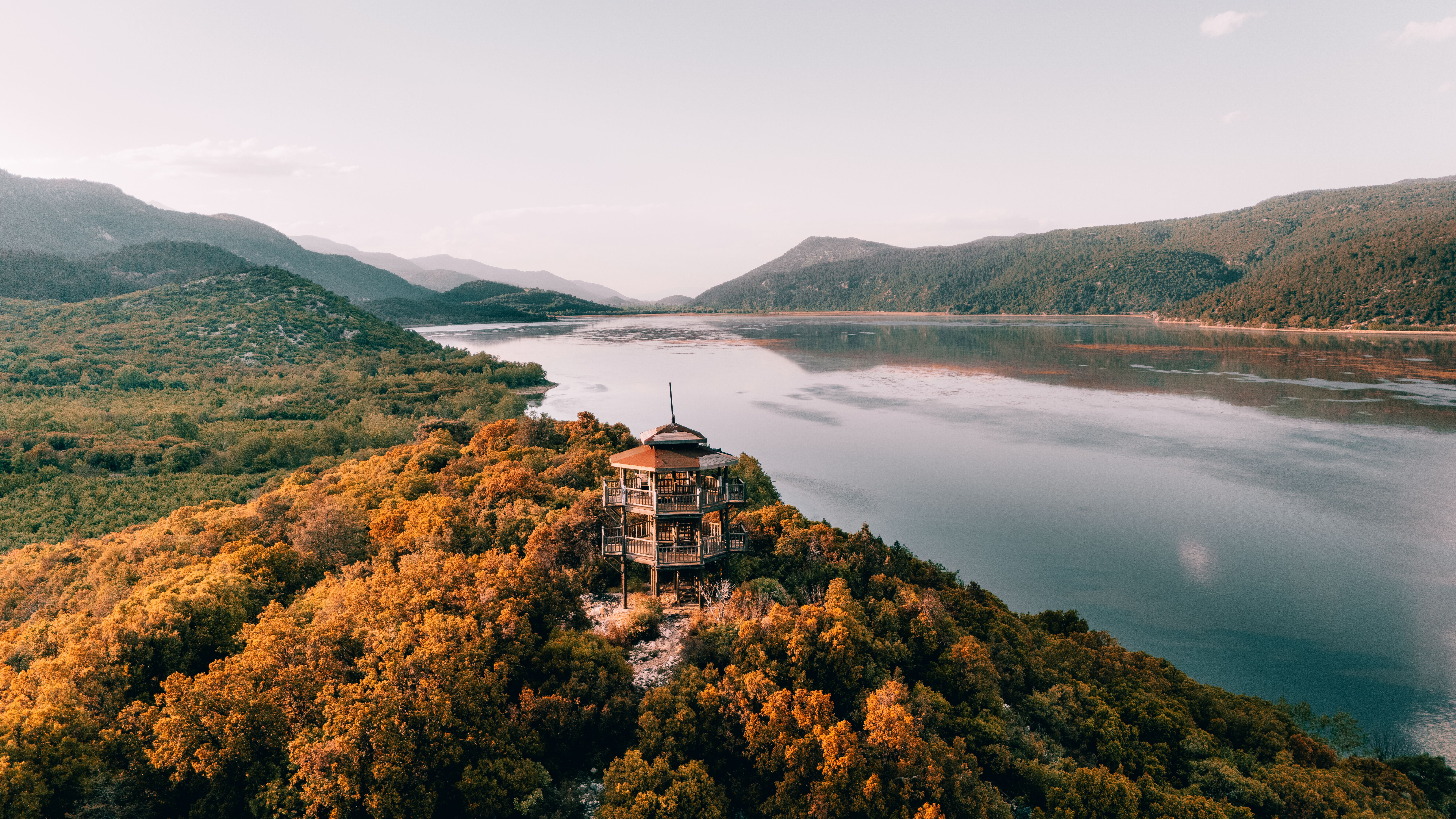 Scenic View of Isparta Lake with Watchtower · Free Stock Photo