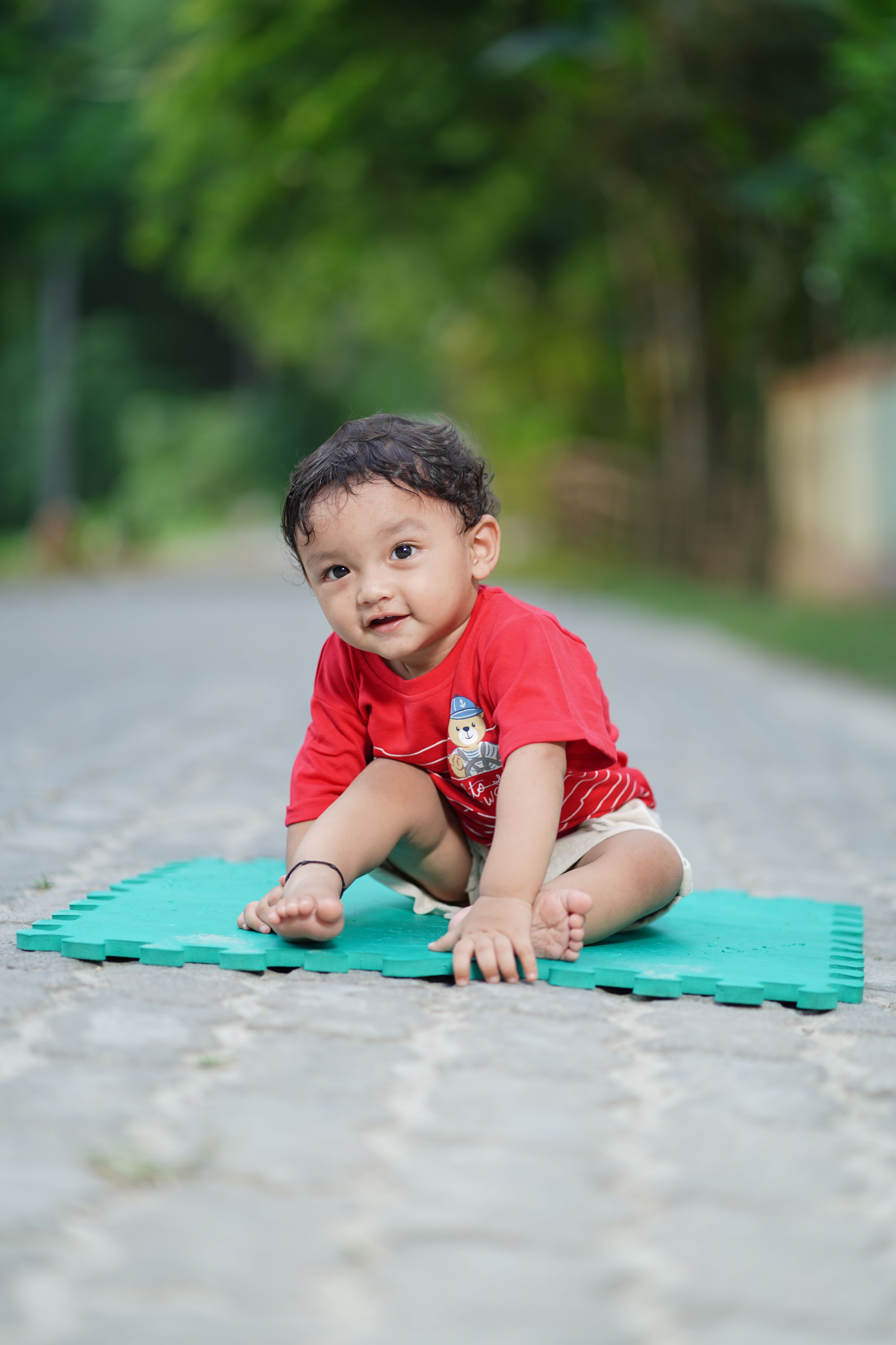Adorable Baby Playing Outdoors on Sunny Day · Free Stock Photo