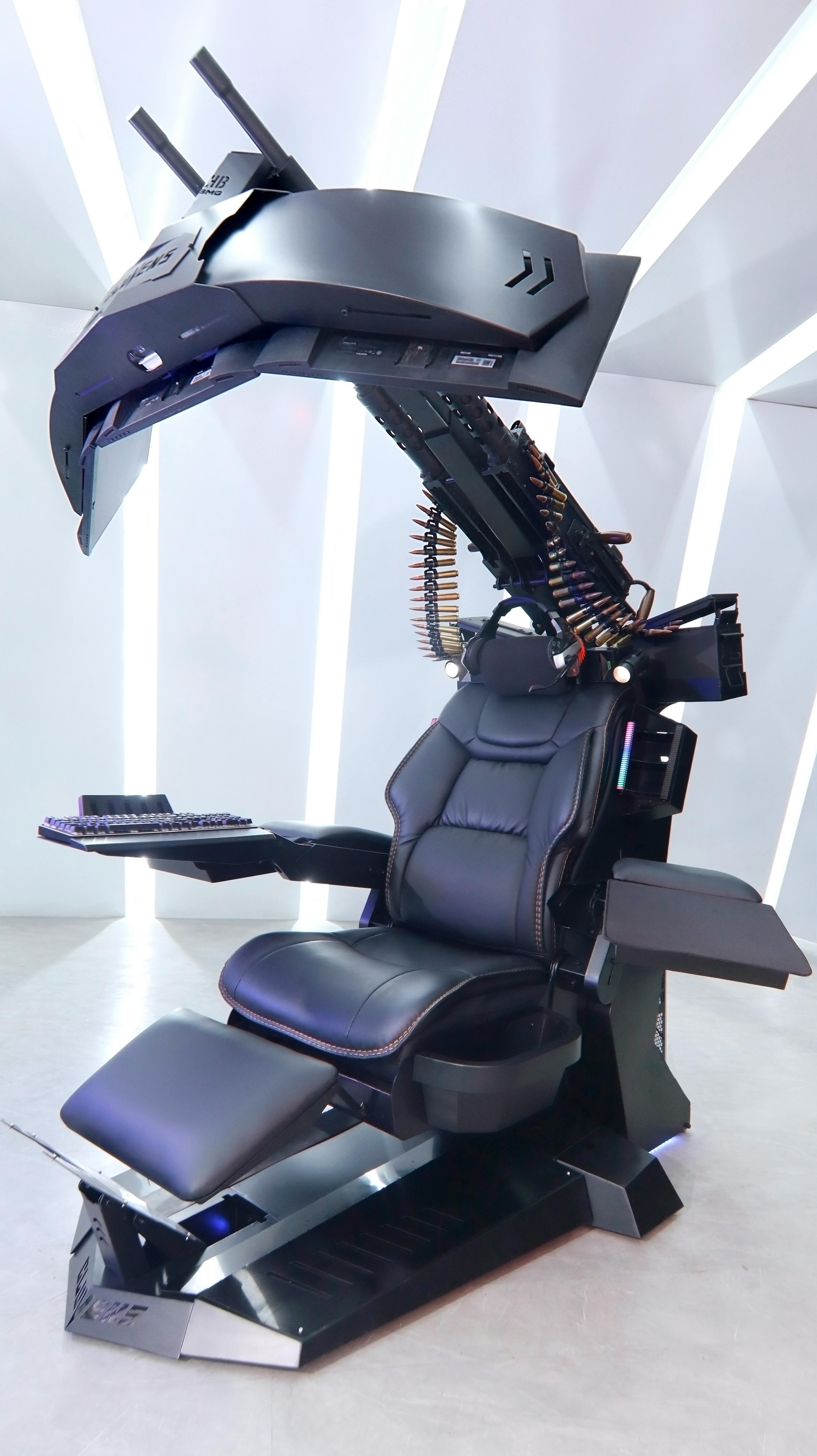 Futuristic Gaming Setup with High-Tech Chair · Free Stock Photo