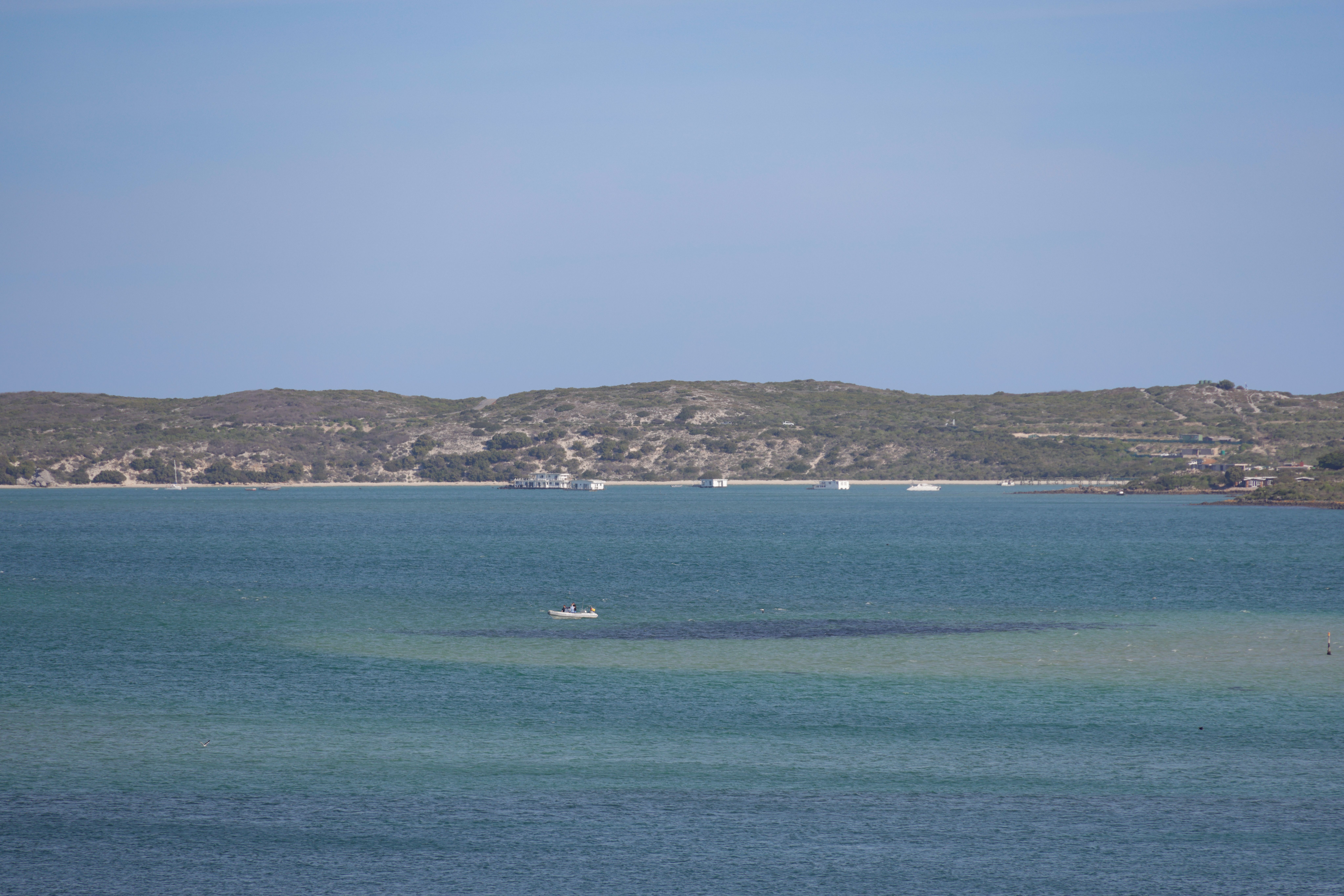 Scenic Ocean View with Distant Hills and Boat · Free Stock Photo