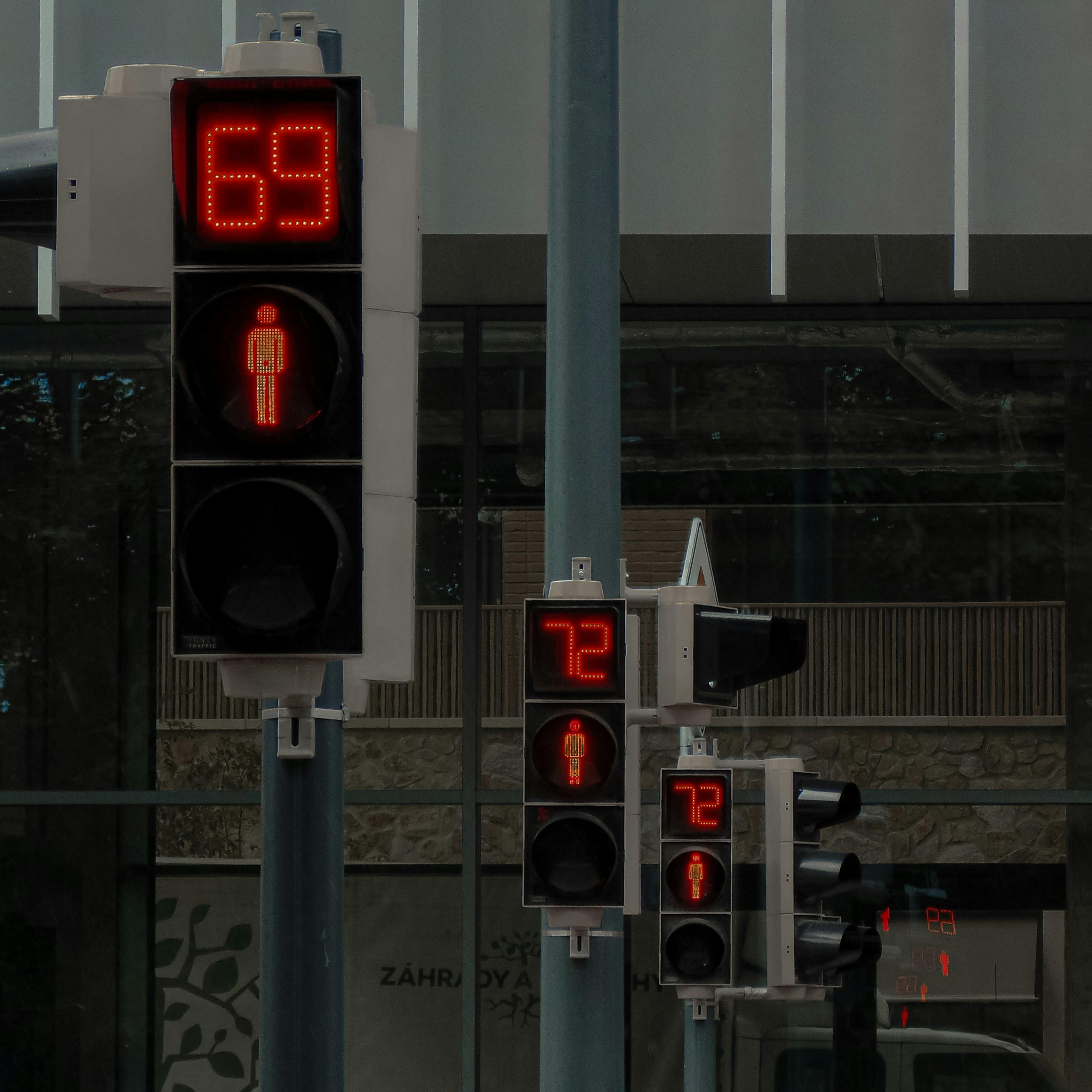 Urban Traffic Lights with Countdown Display · Free Stock Photo