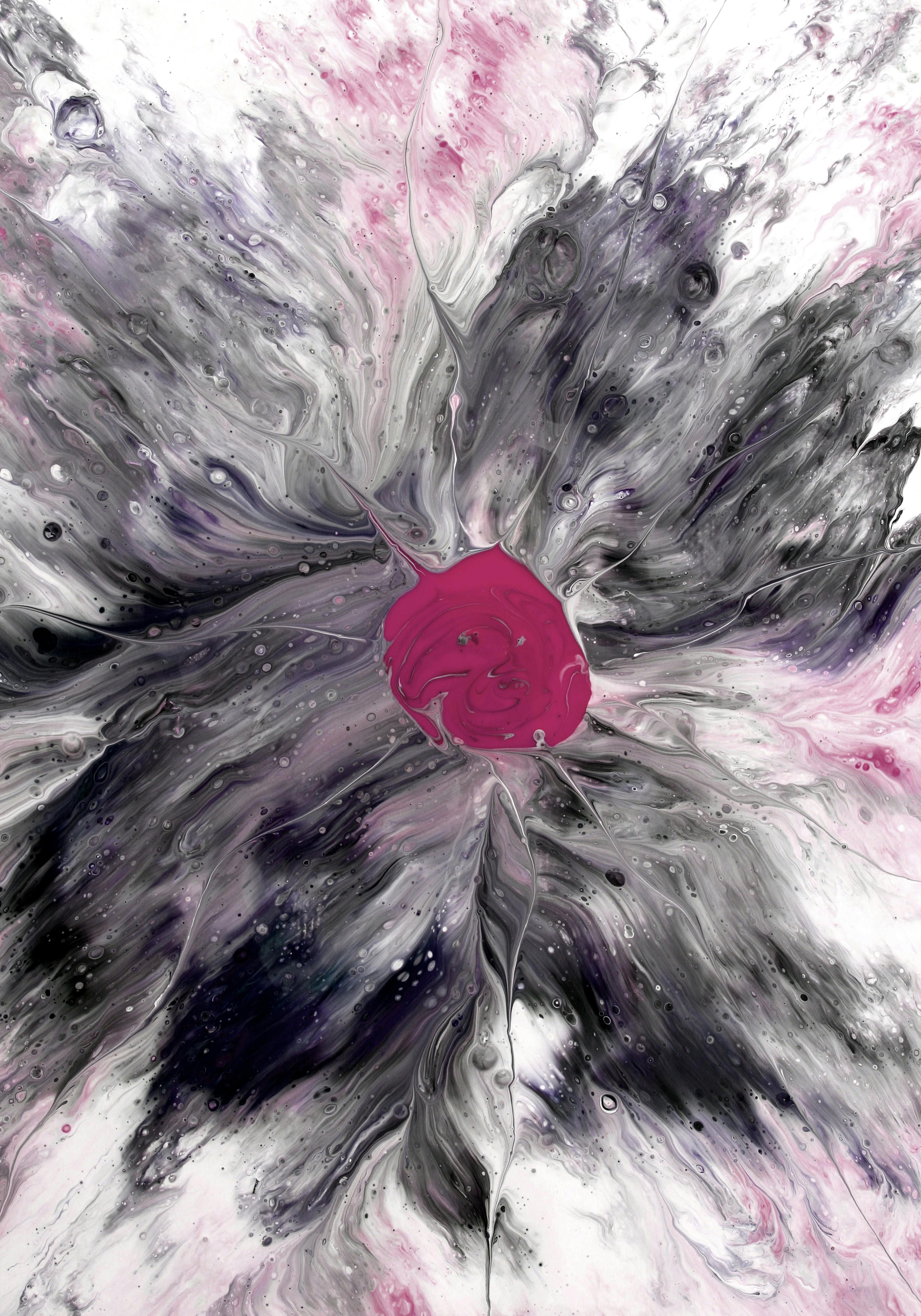 Abstract Paint Swirl with Vivid Pink Center · Free Stock Photo