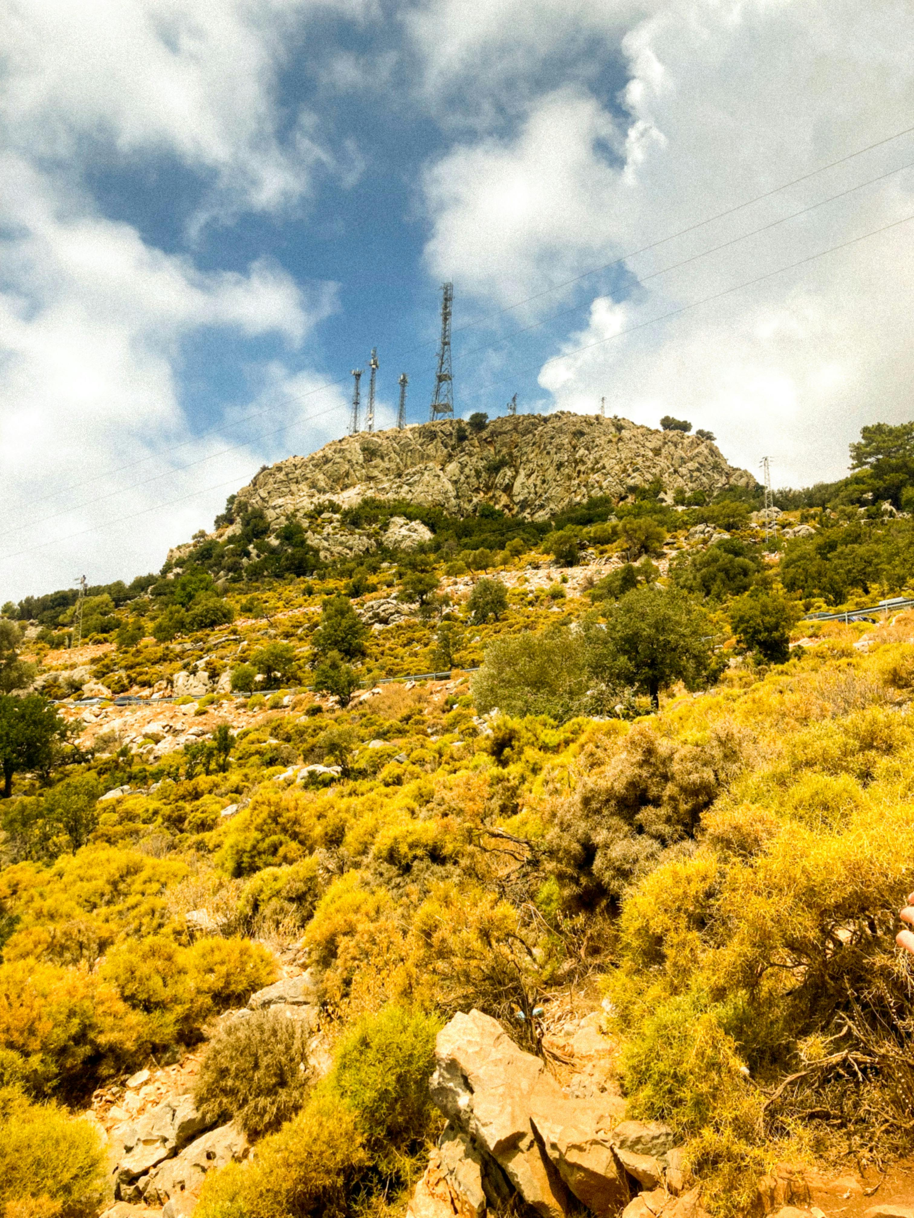 Scenic Mountain Landscape with Communication Towers · Free Stock Photo