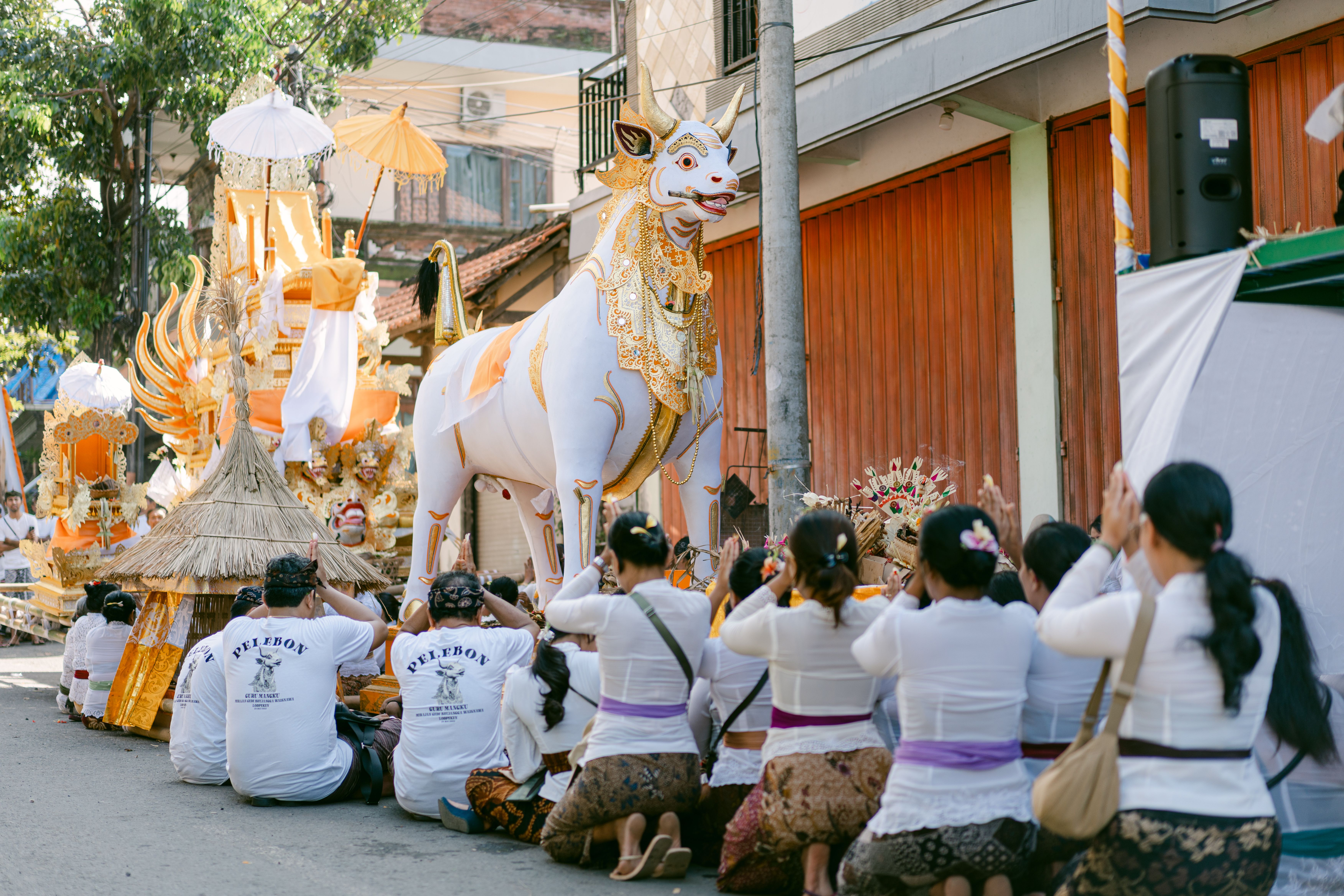Traditional Balinese Ceremony with Offerings · Free Stock Photo