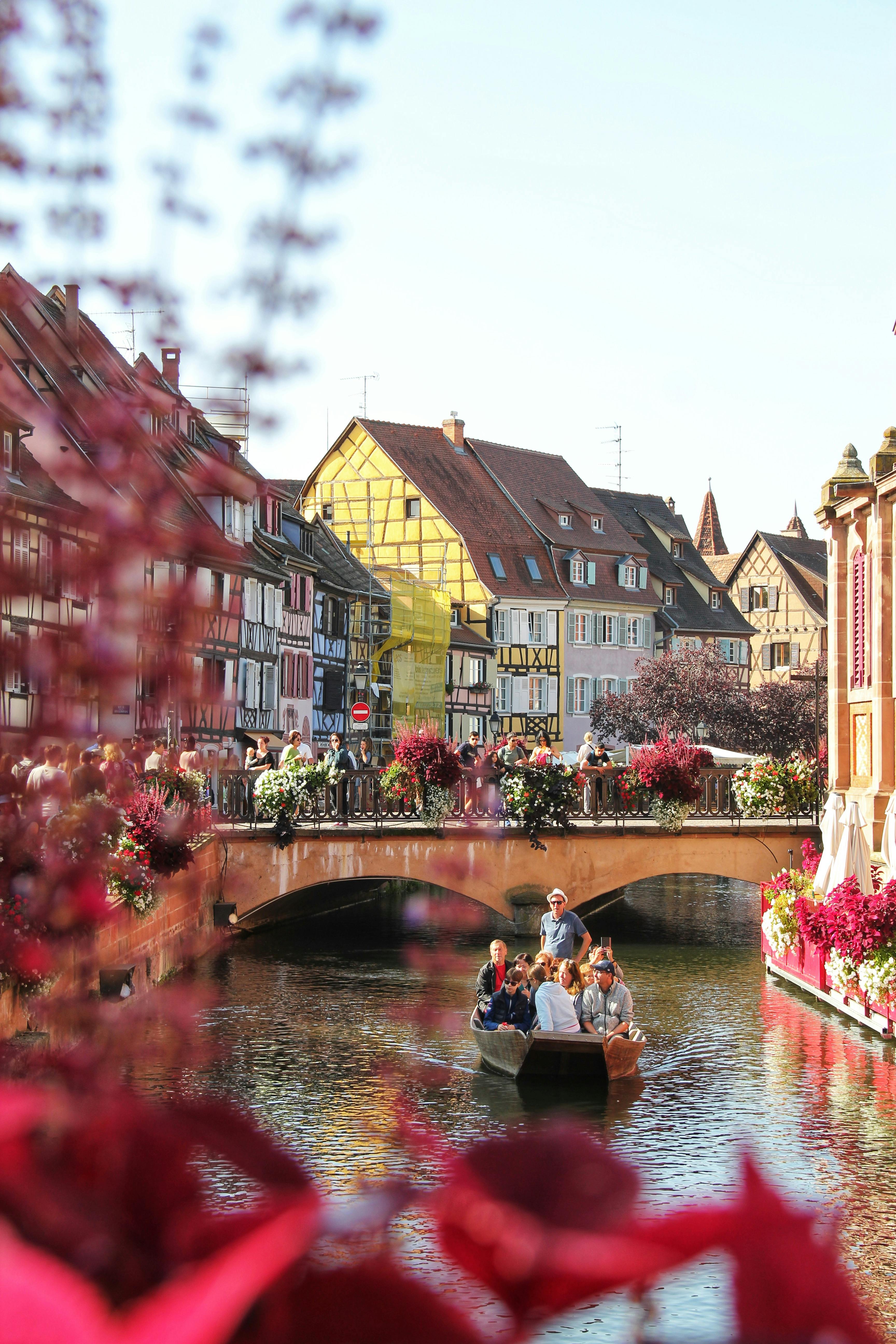 Charming Boat Ride in Colmar's Petite Venise · Free Stock Photo