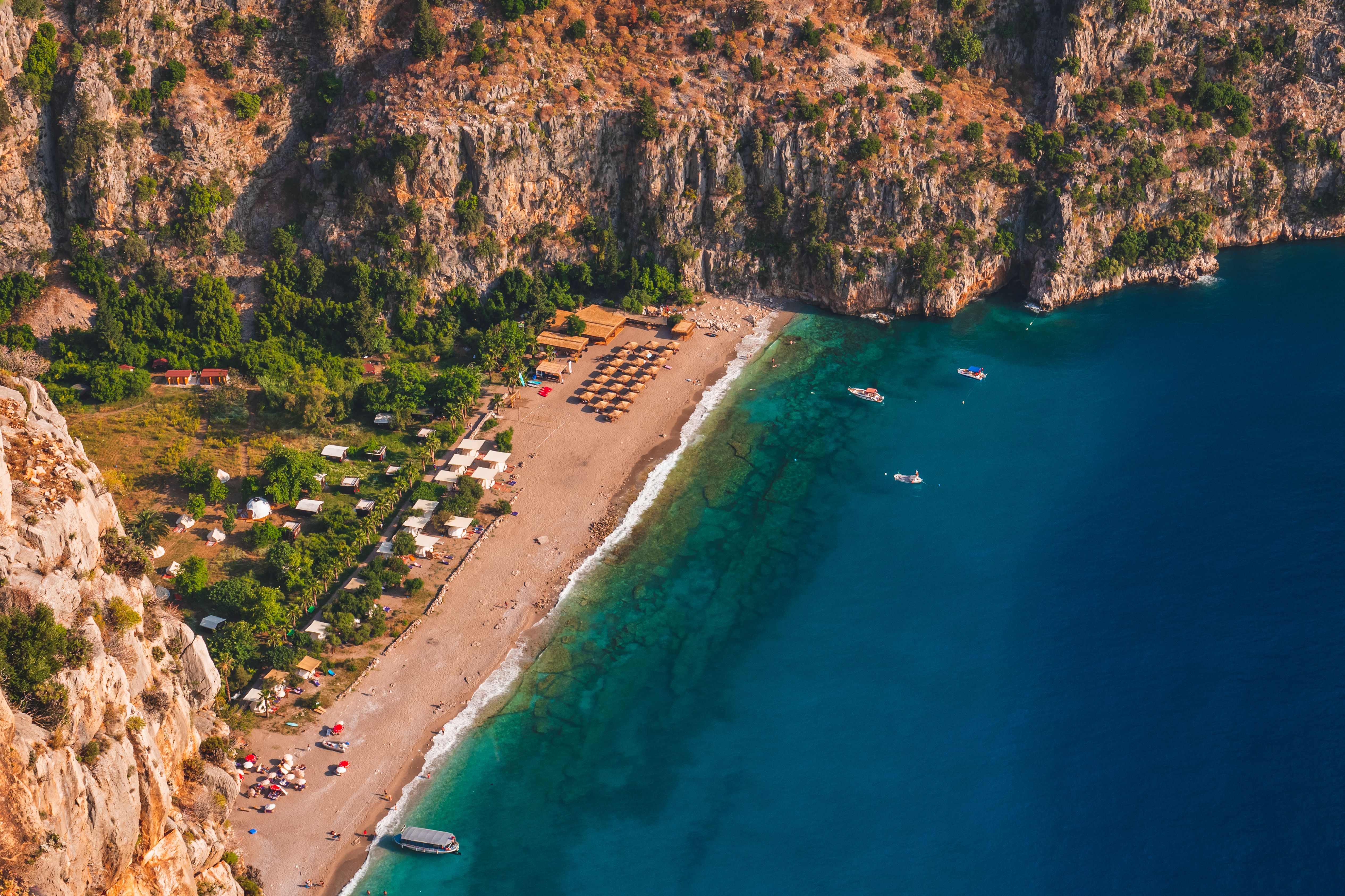 Aerial View of Kabak Beach in Muğla, Türkiye · Free Stock Photo