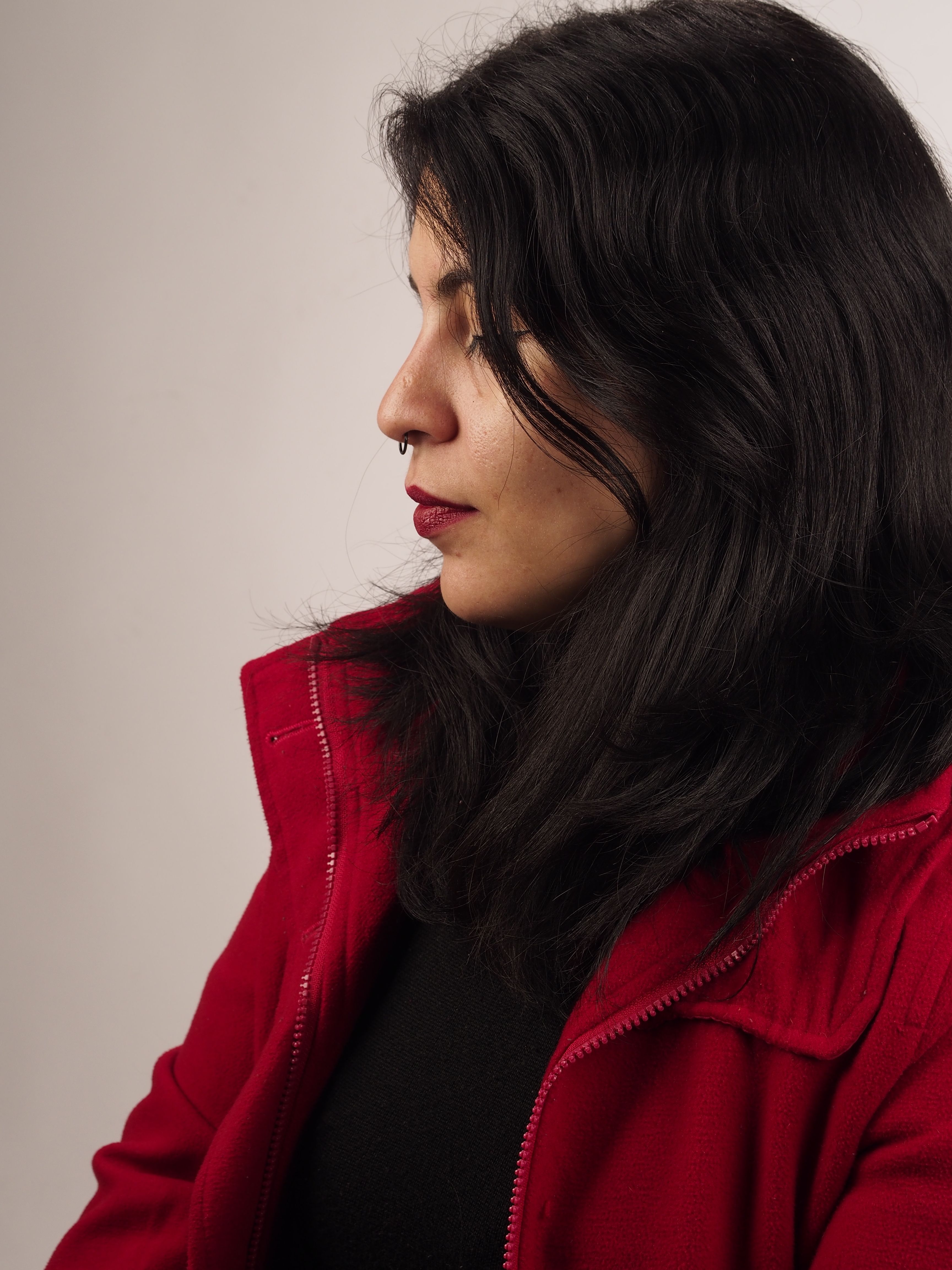 Portrait of Woman in Red Jacket · Free Stock Photo