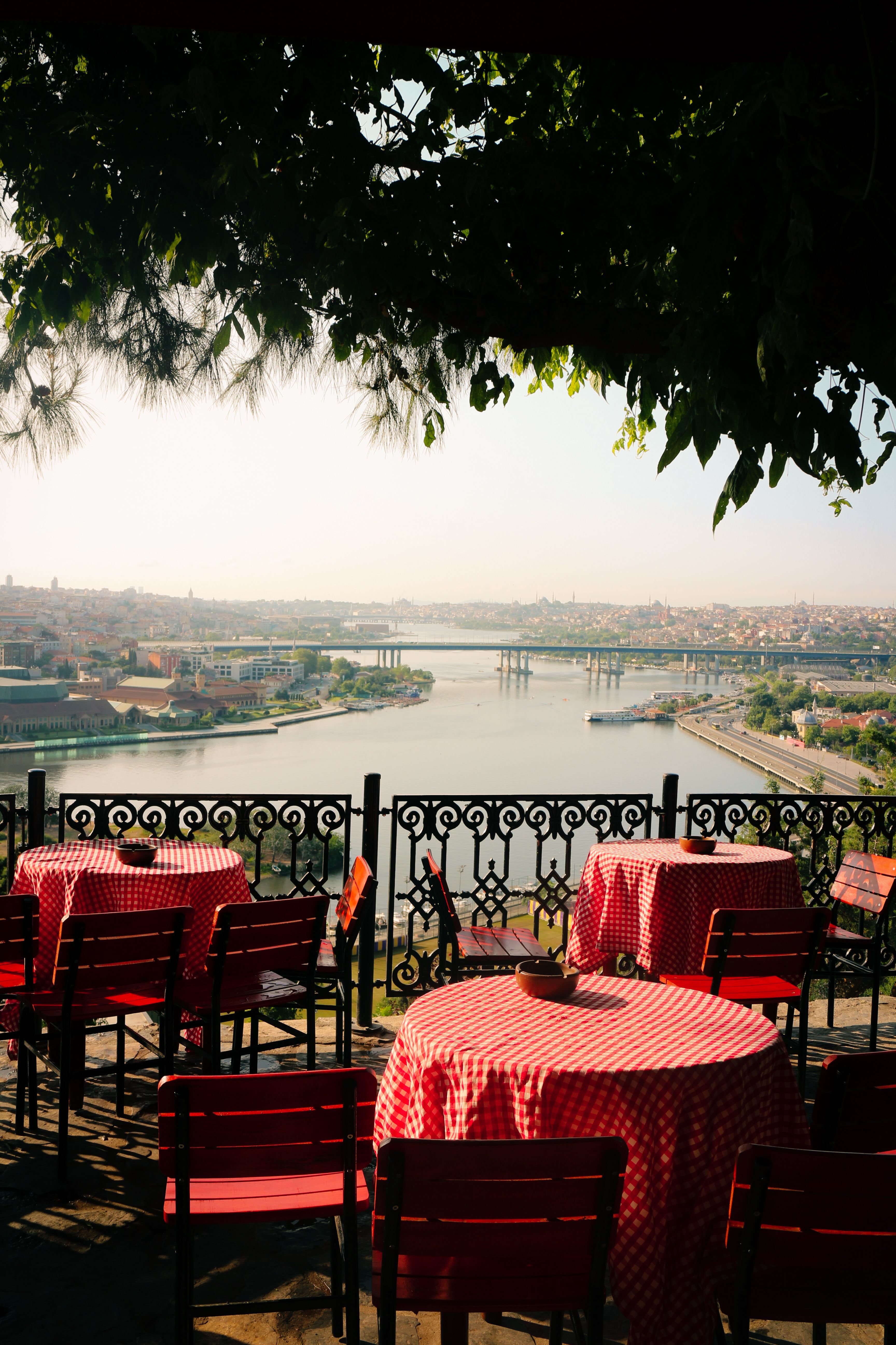 Scenic Cafe Overlooking the Bosphorus in Istanbul · Free Stock Photo