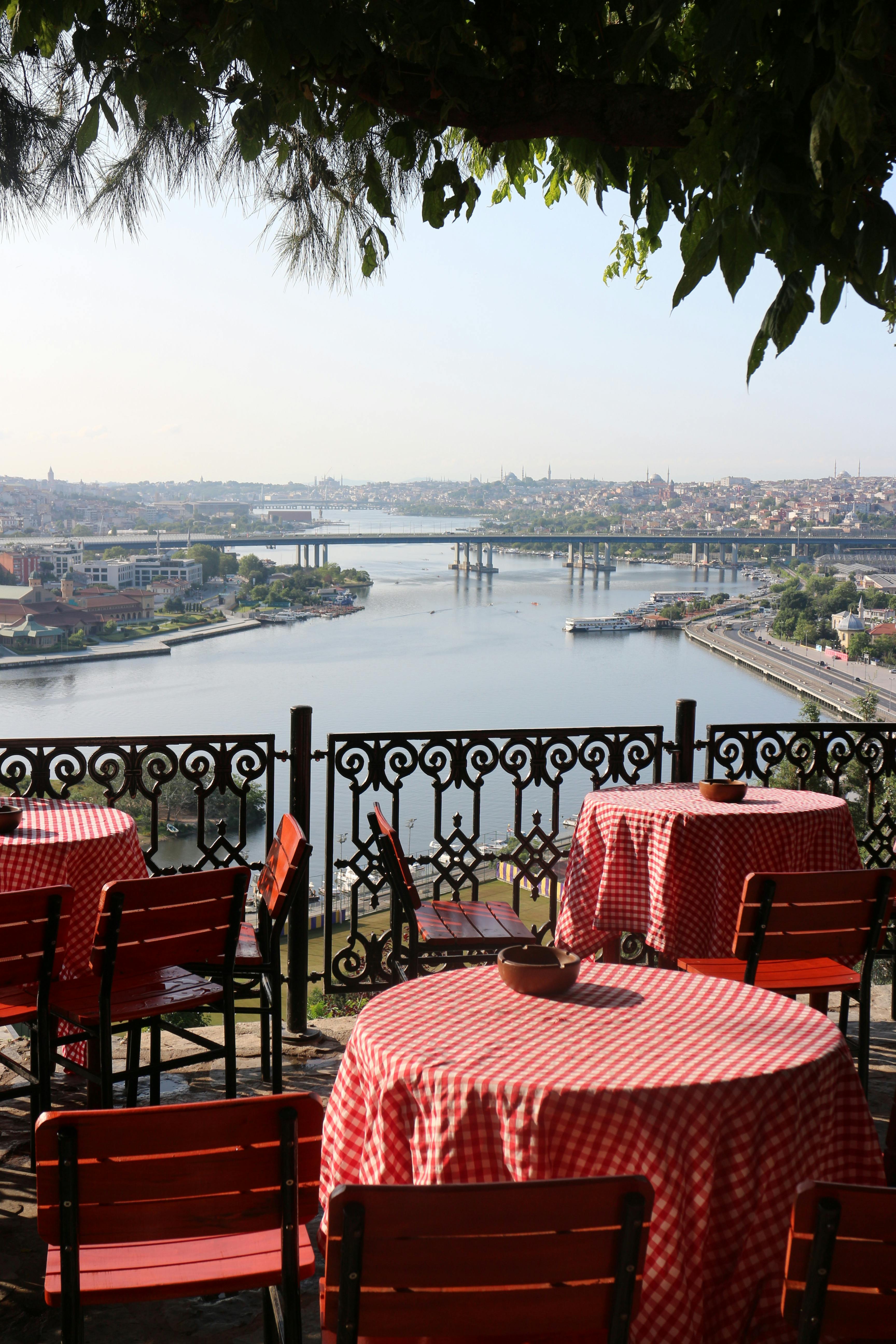 Scenic Cafe Overlooking the Bosphorus in Istanbul · Free Stock Photo