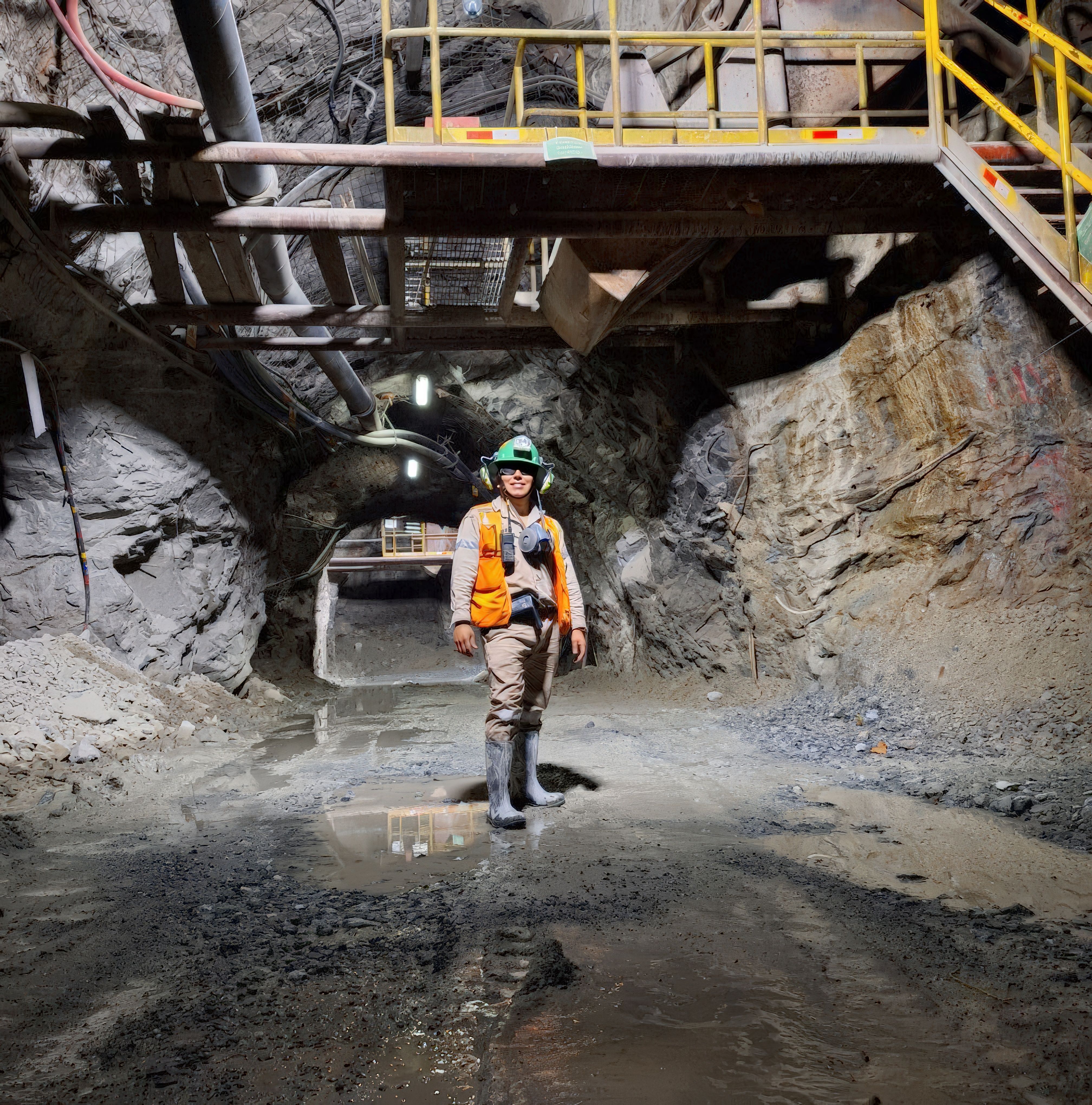 Ingeniero En Un Túnel Minero Subterráneo Moderno · Foto de stock gratuita