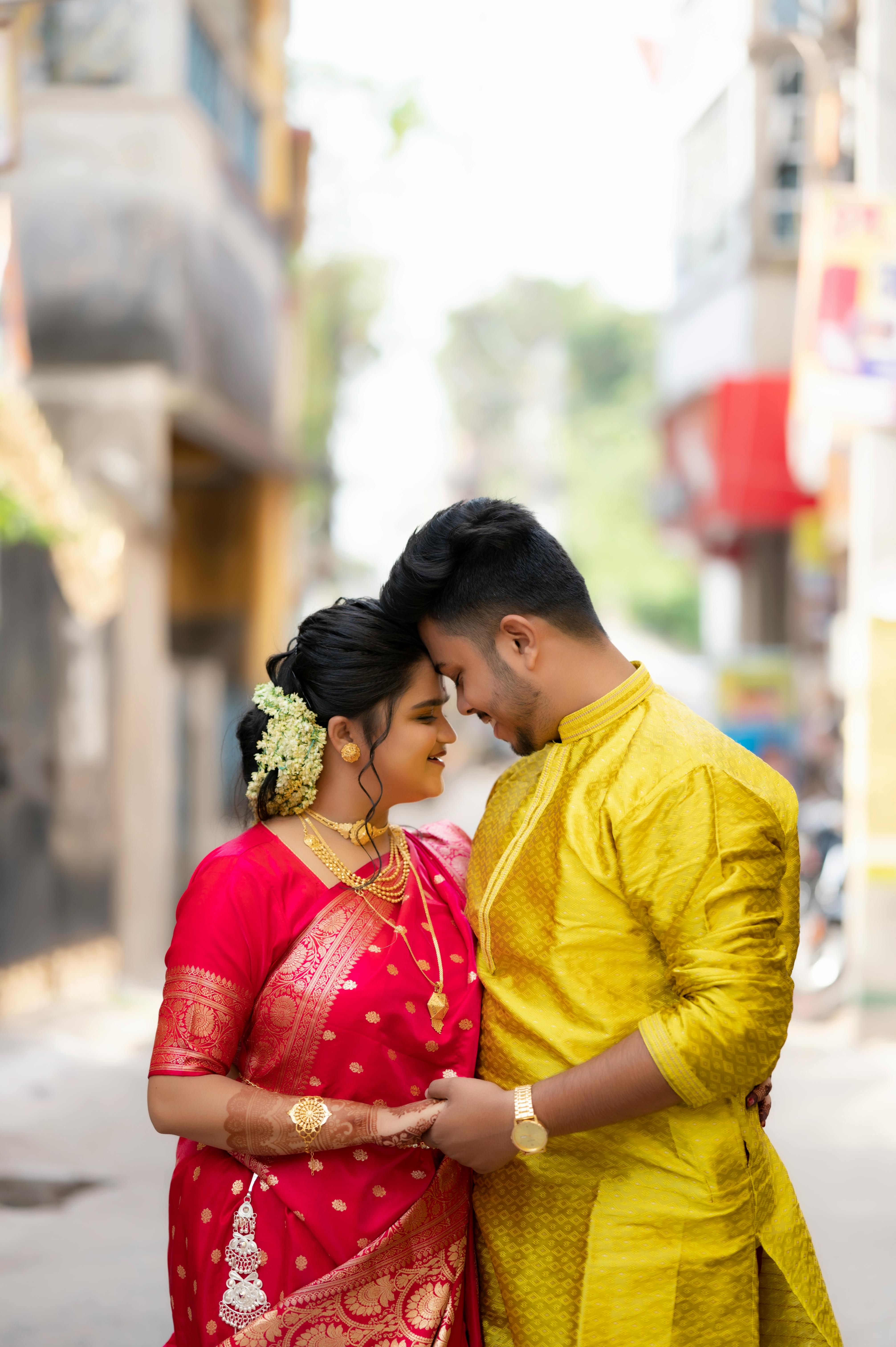 Traditional Indian Couple Embracing Outdoors · Free Stock Photo