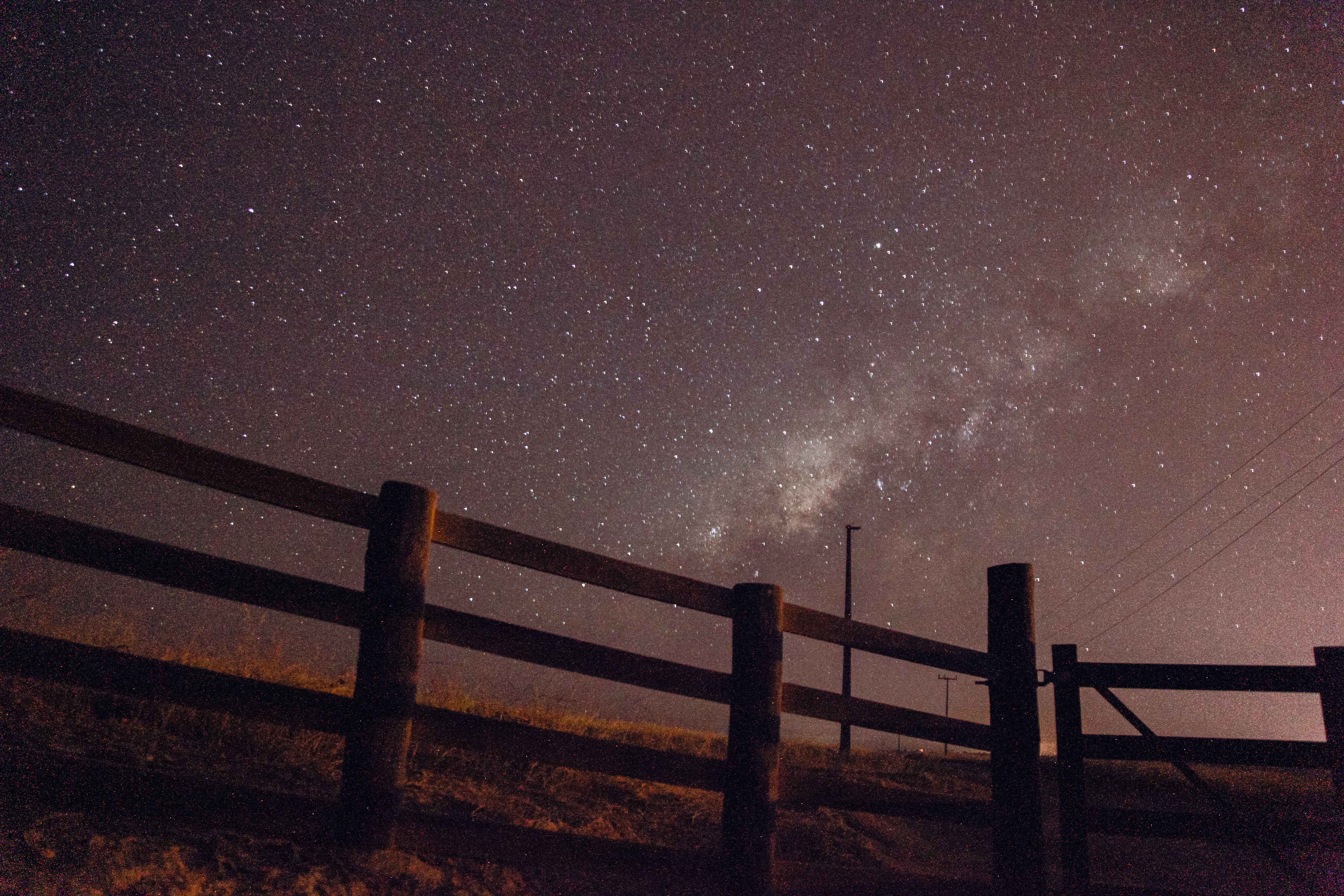 Starry Night Sky Over Fence in Brazil · Free Stock Photo