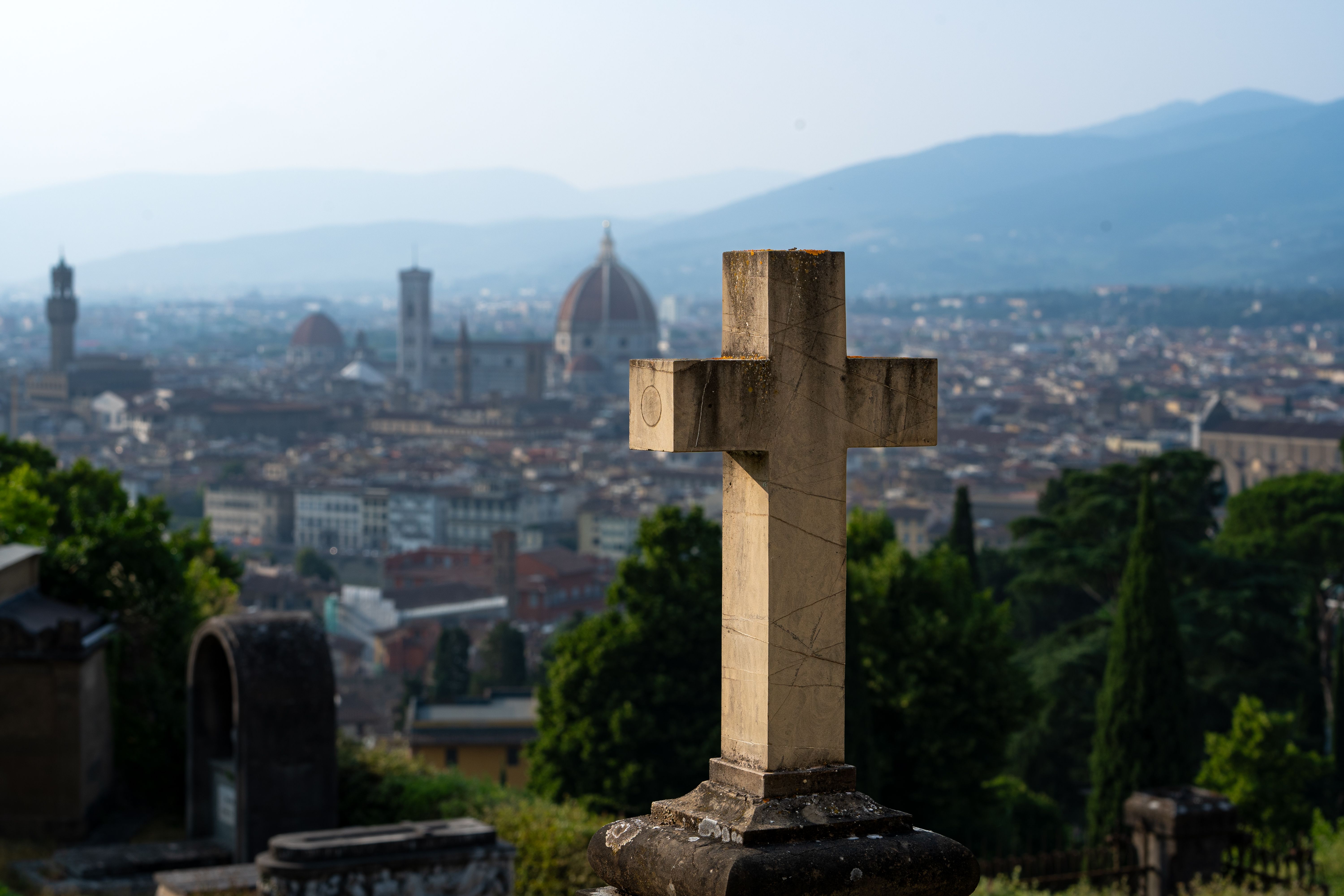 Florence Cemetery View with Cathedral · Free Stock Photo