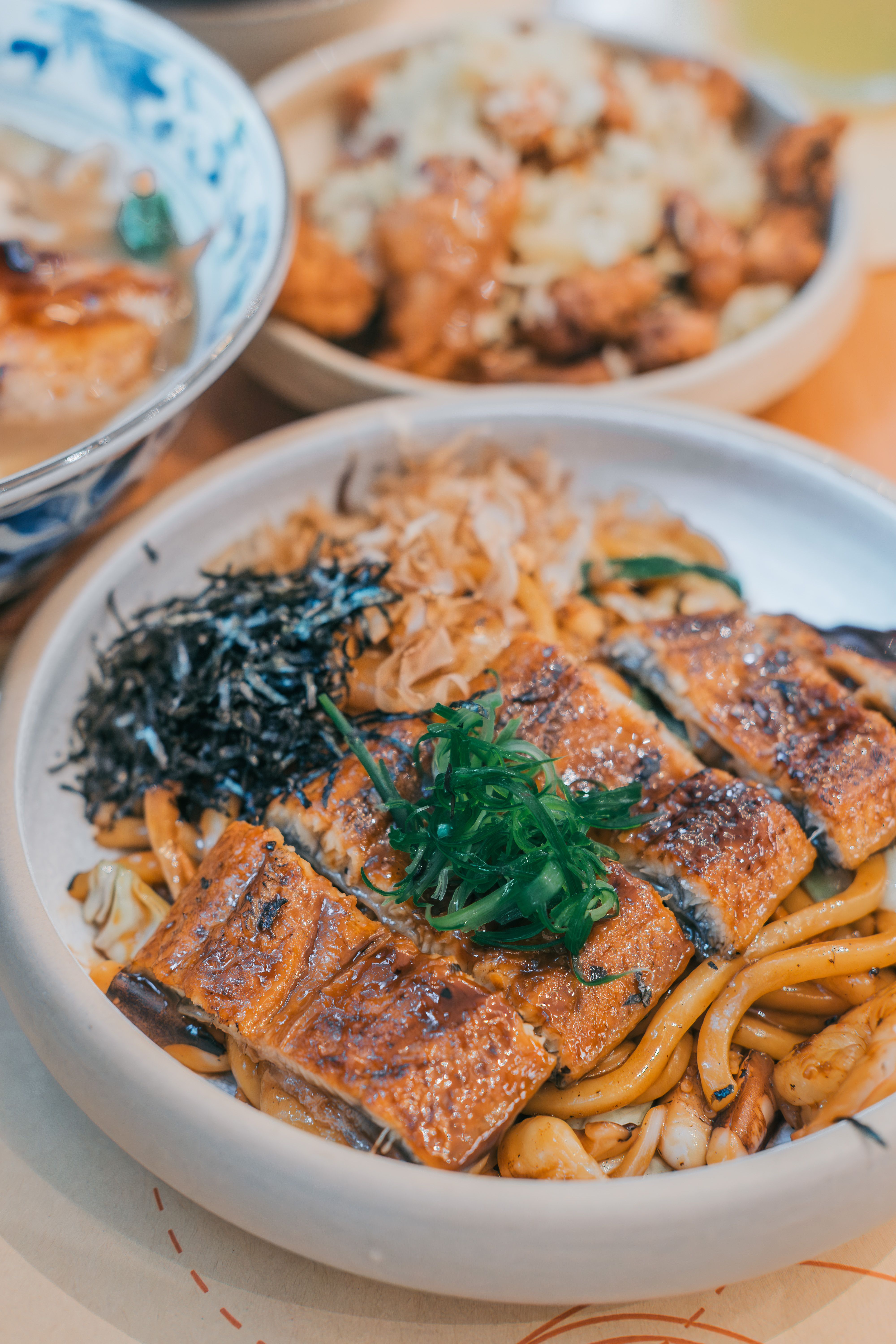 Delicious Japanese Udon with Grilled Eel and Seaweed · Free Stock Photo