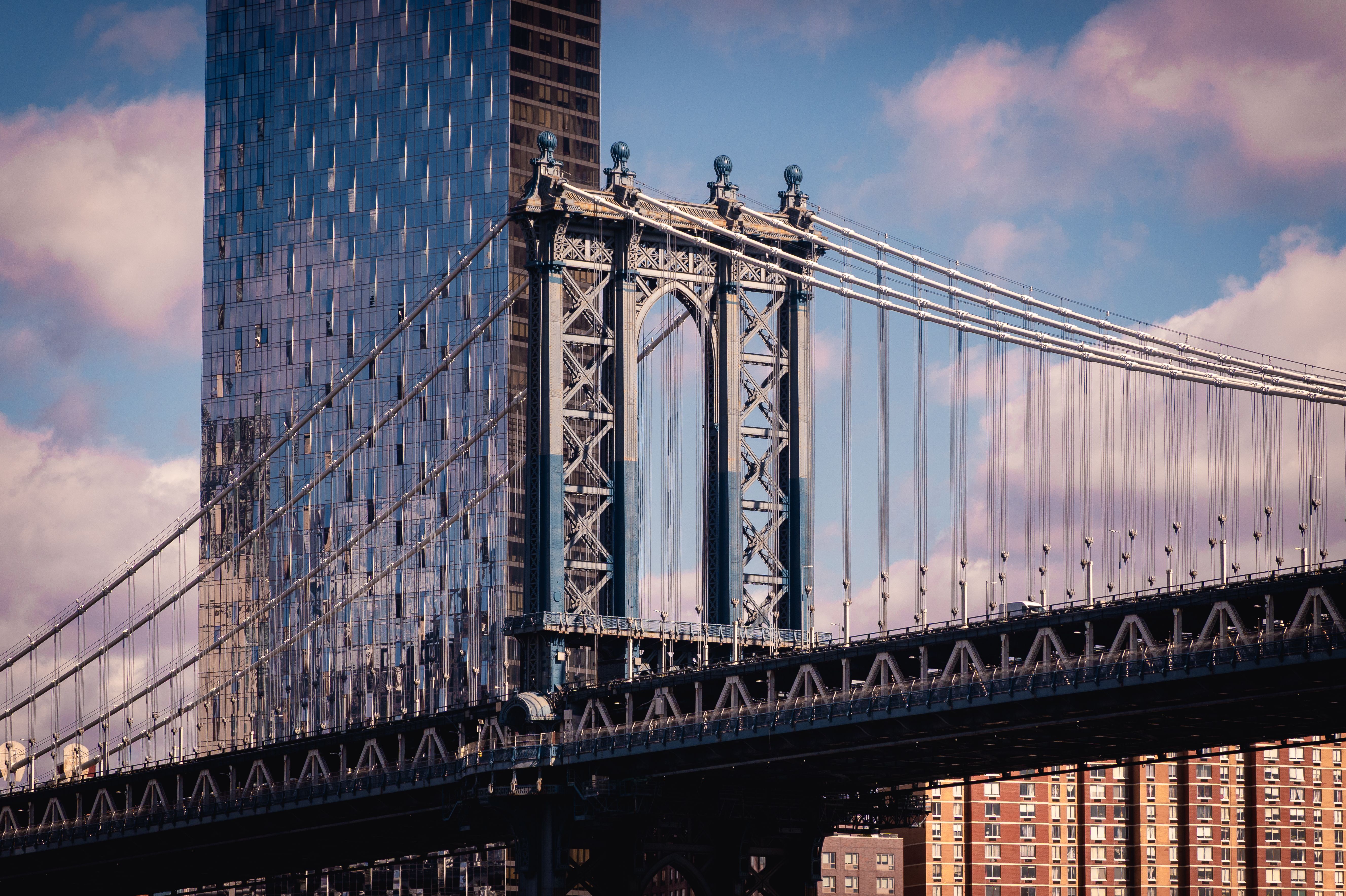 Manhattan Bridge with Skyscraper Backdrop in NYC · Free Stock Photo