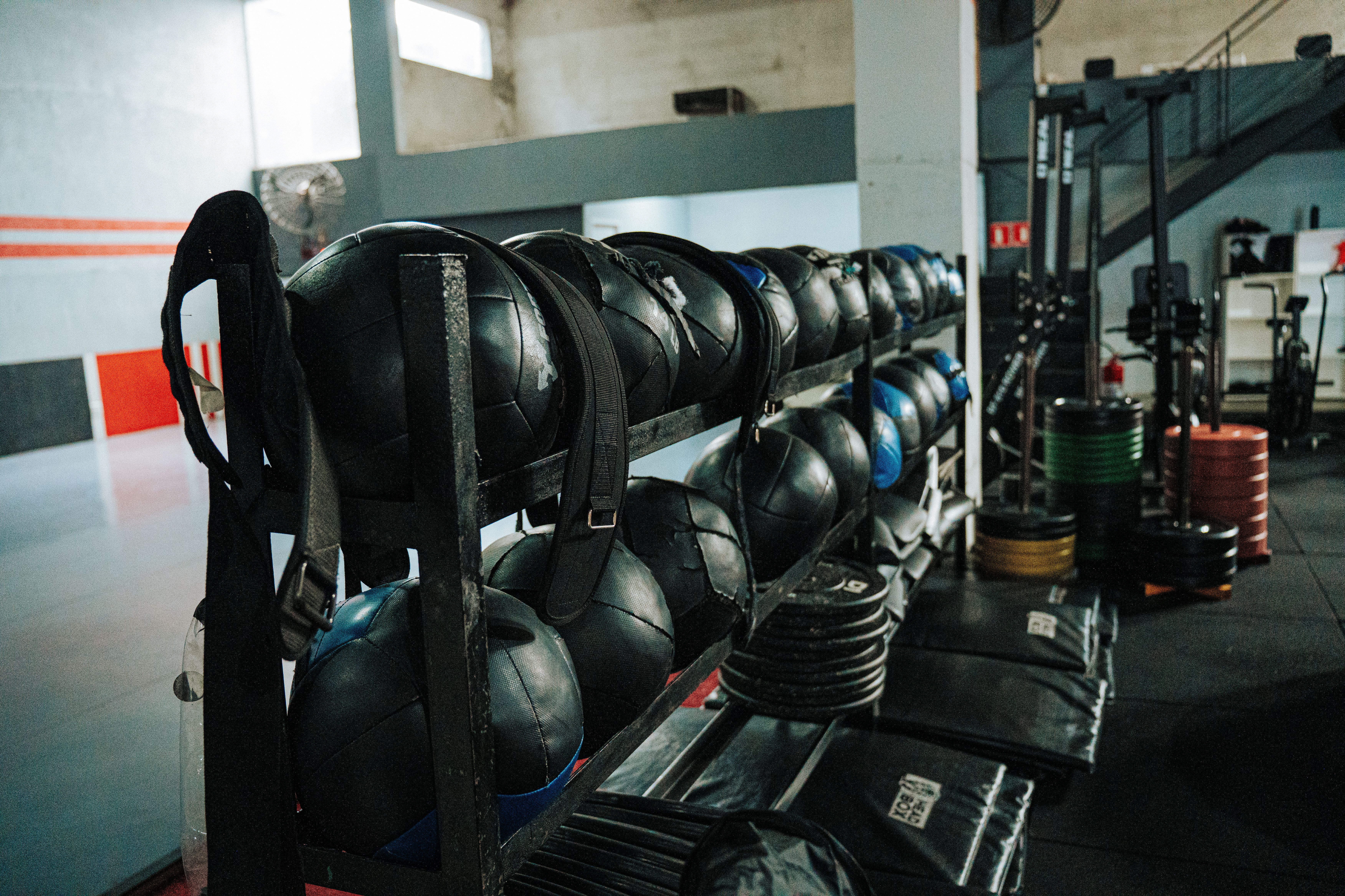 Modern Indoor Gym with Kettlebells and Equipment · Free Stock Photo