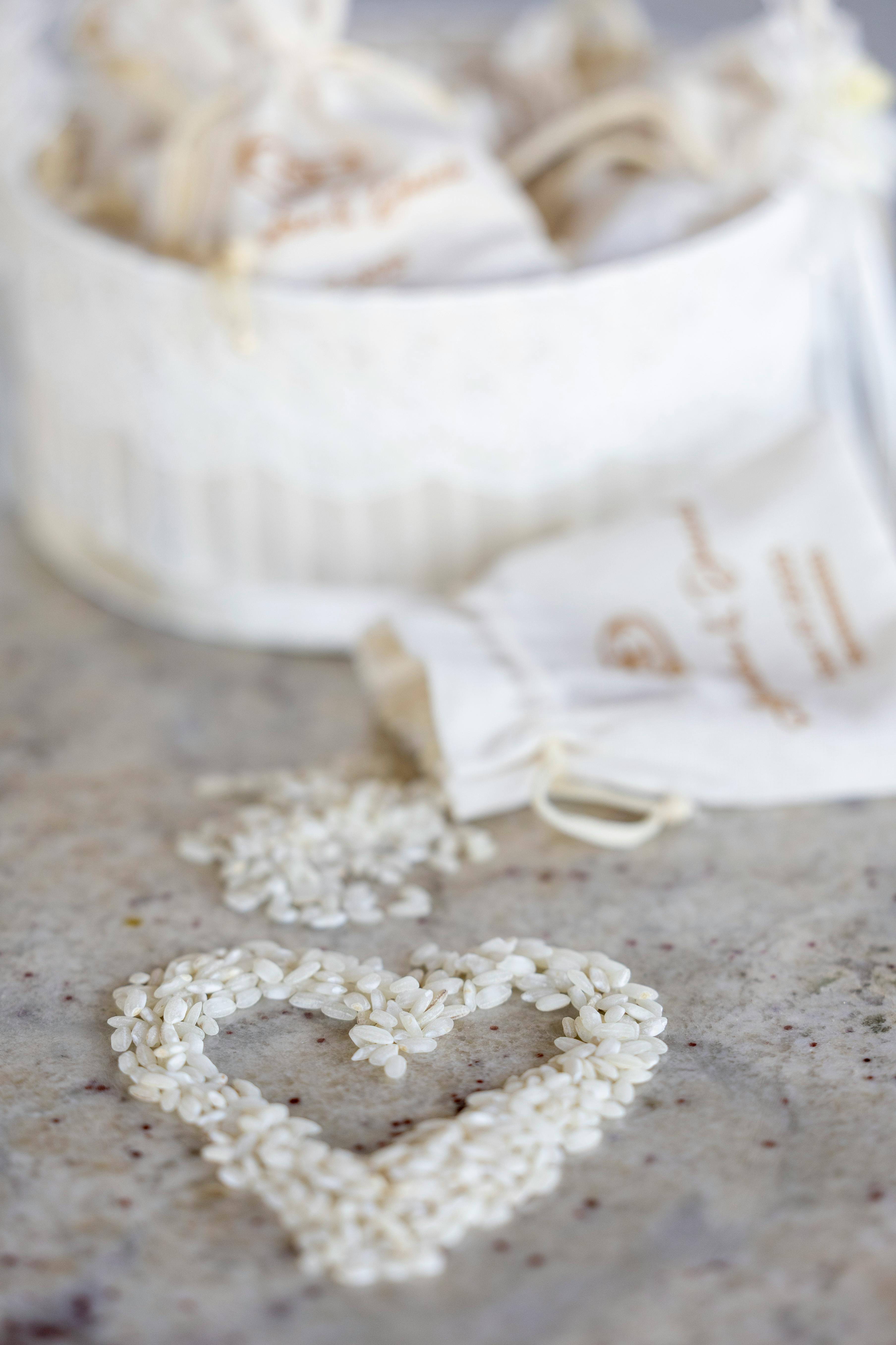 Heart Shape Rice on Marble Surface · Free Stock Photo