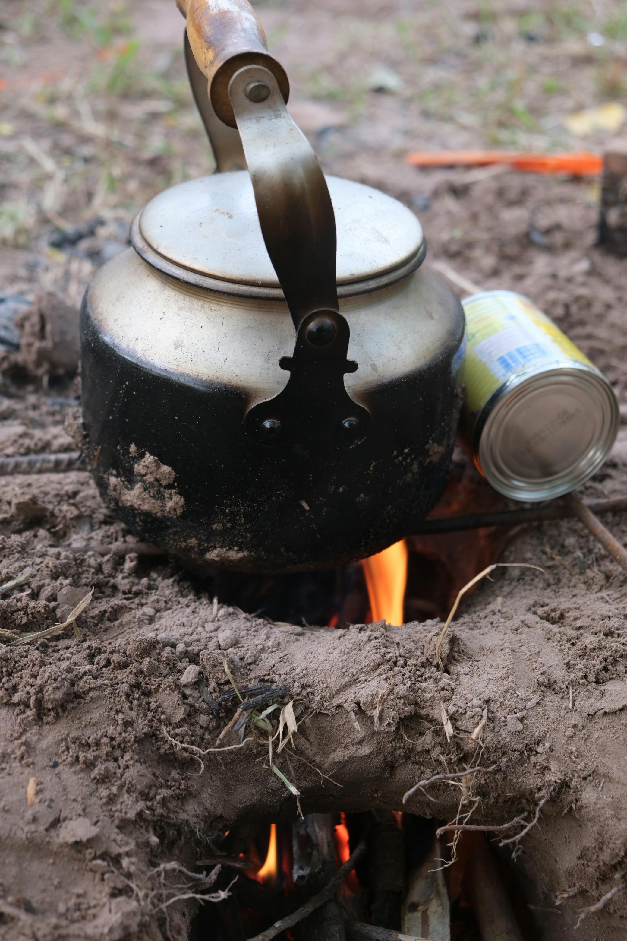 Rustic Outdoor Cooking with Kettle on Open Fire · Free Stock Photo