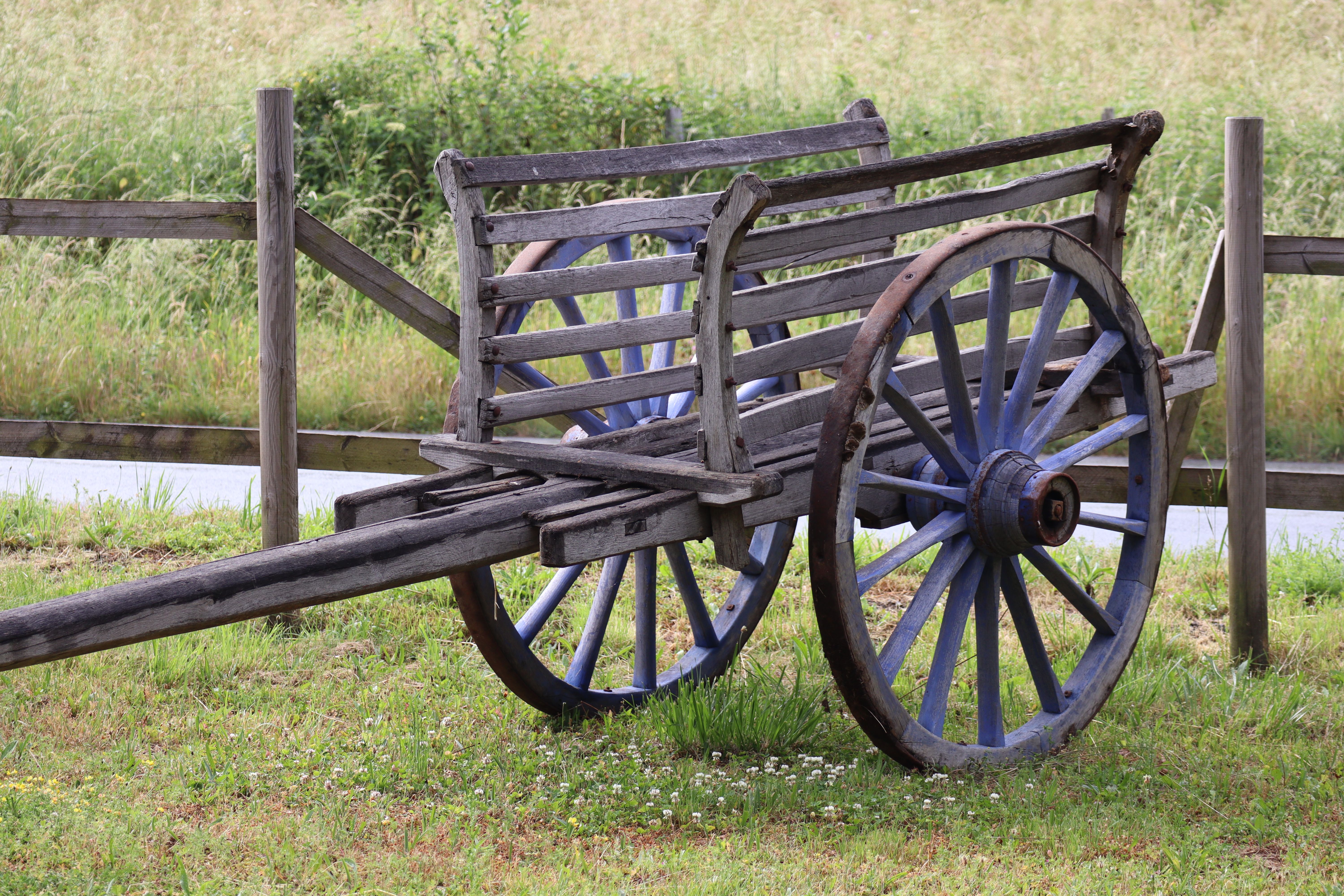 Carro De Madera Antiguo En Un Entorno Rural · Foto de stock gratuita