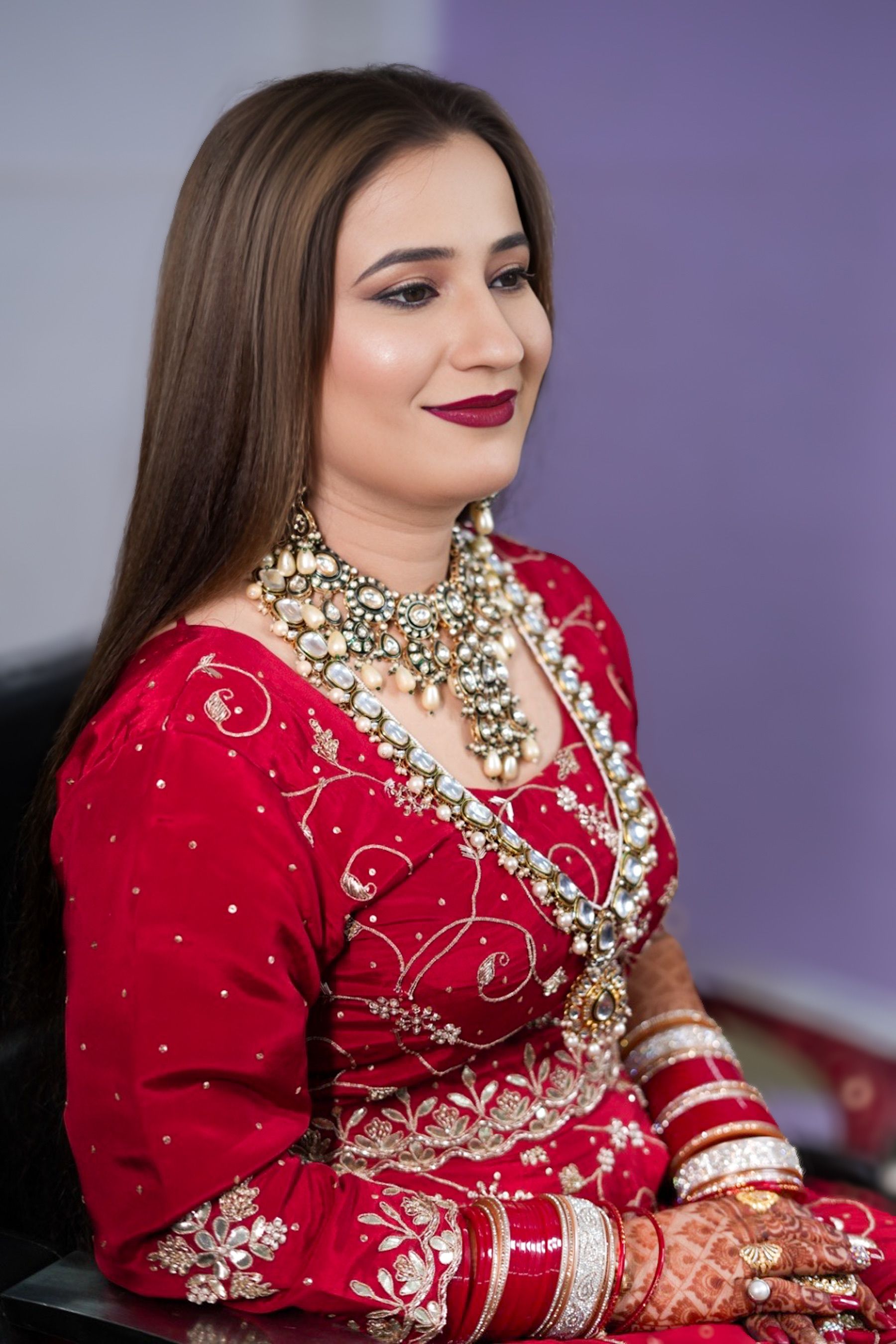 Elegant Bride in Traditional Red Dress · Free Stock Photo