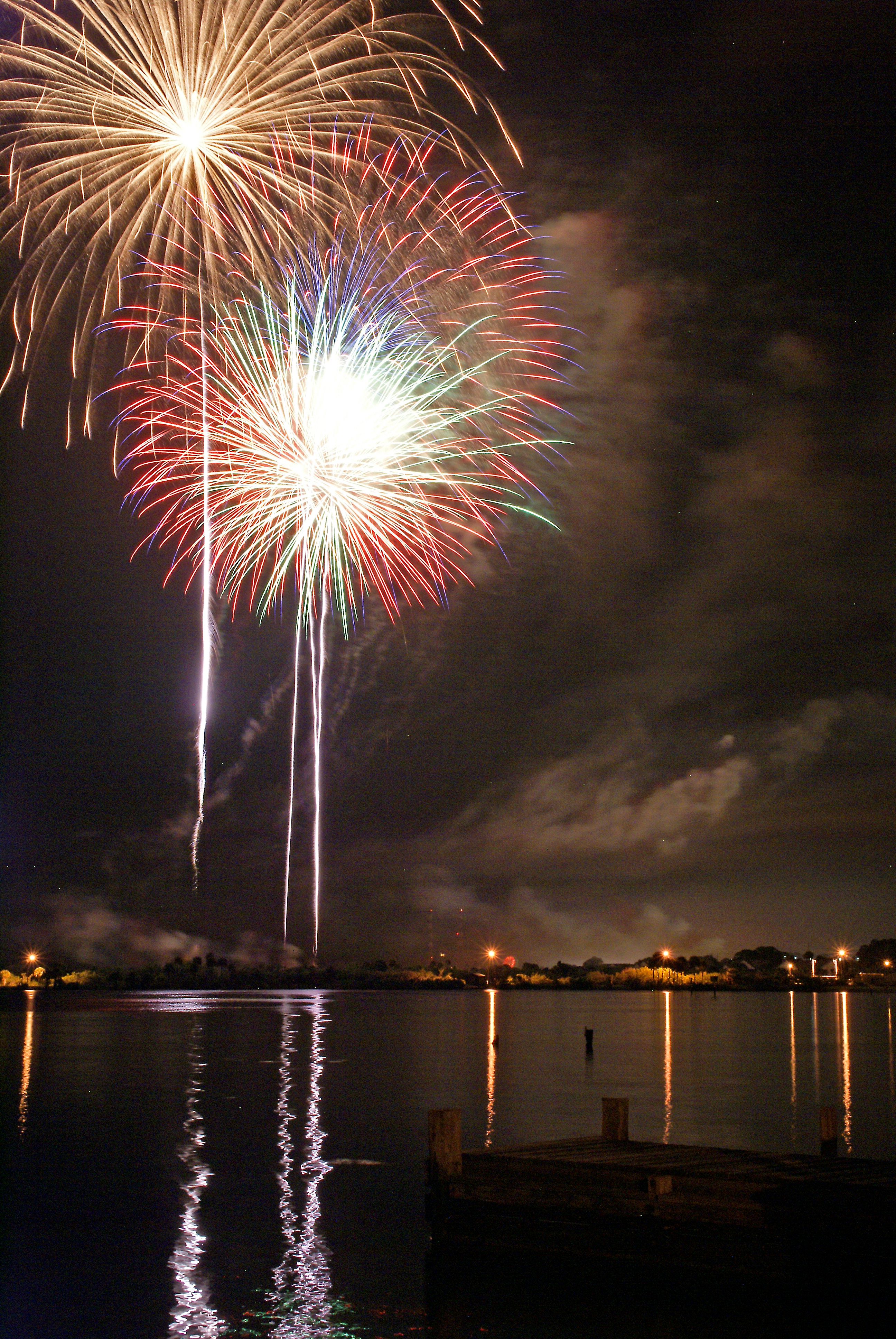 Vibrant Fireworks Display Over Port Saint John · Free Stock Photo