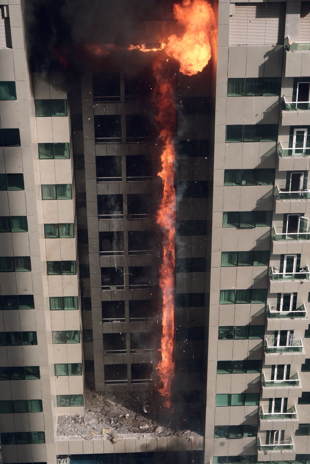 High-Rise Fire Incident in Dubai Building · Free Stock Photo
