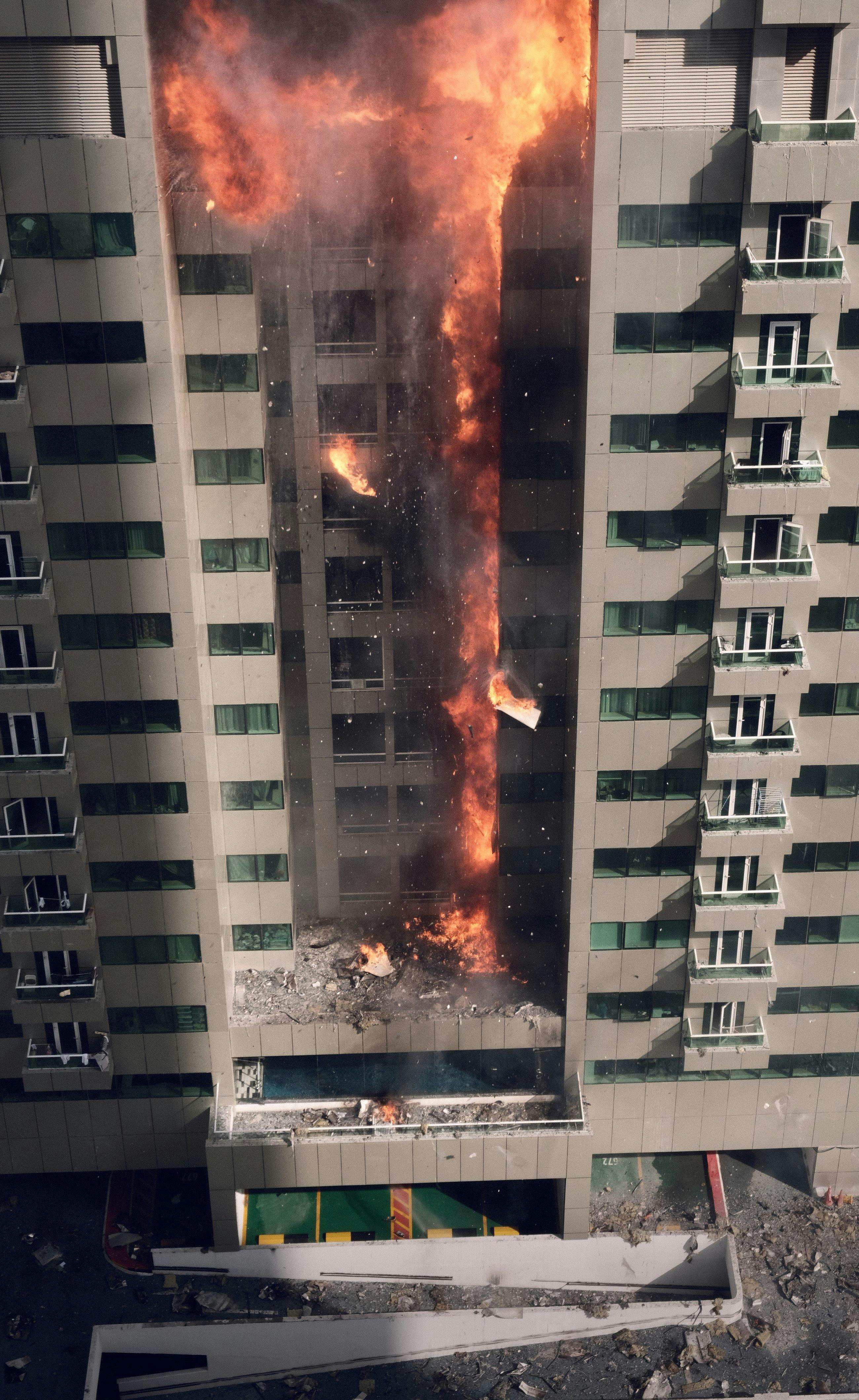 High-Rise Fire in Dubai Residential Building · Free Stock Photo