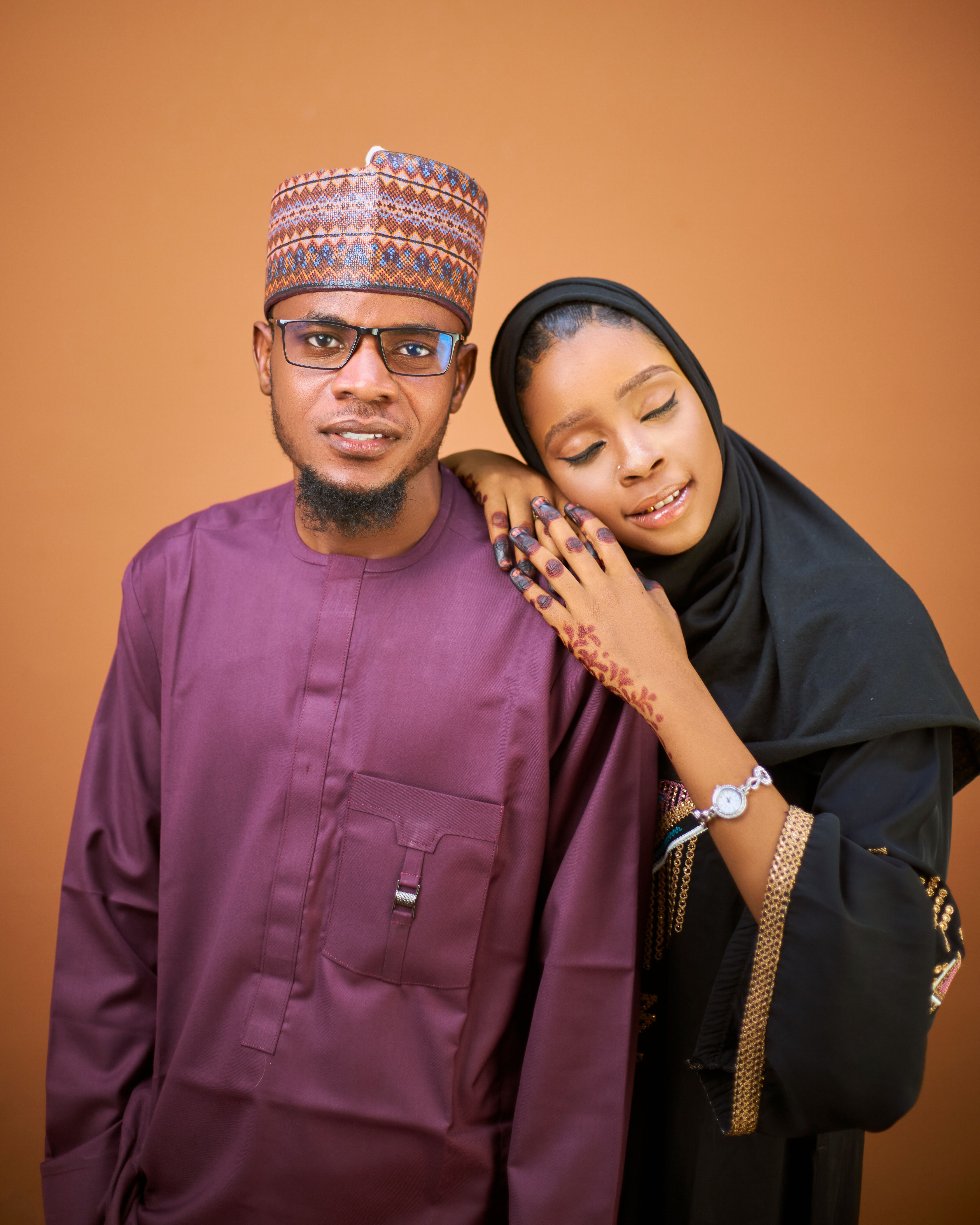 Cultural Portrait of Couple in Traditional Attire · Free Stock Photo