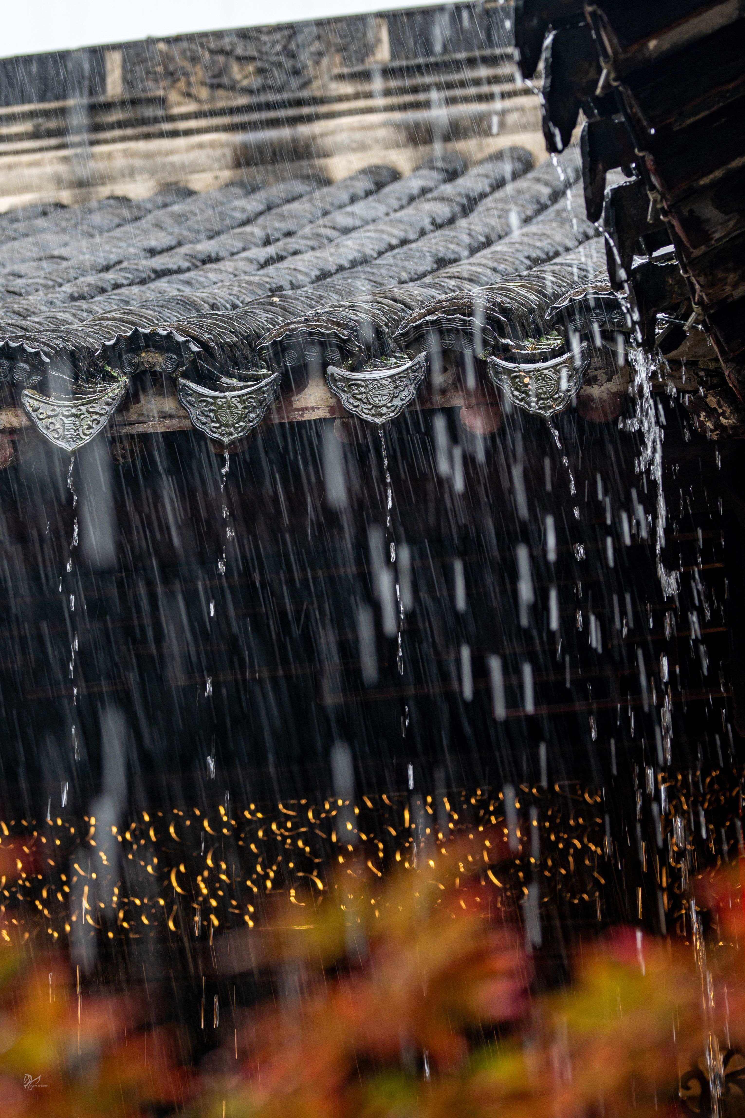 Traditional Chinese Roof in Summer Rain · Free Stock Photo