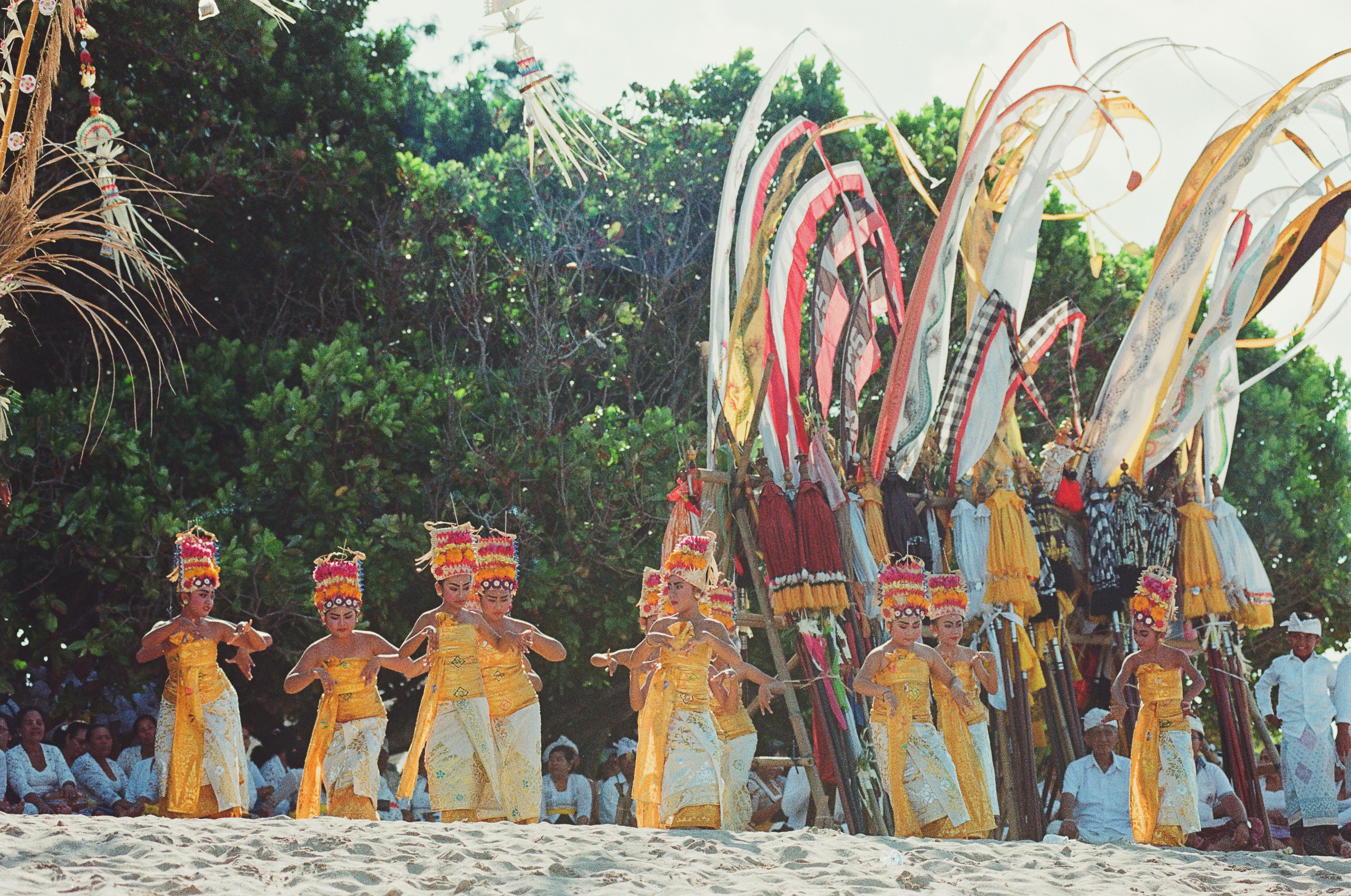 Balinese Traditional Dance Ceremony on Beach · Free Stock Photo