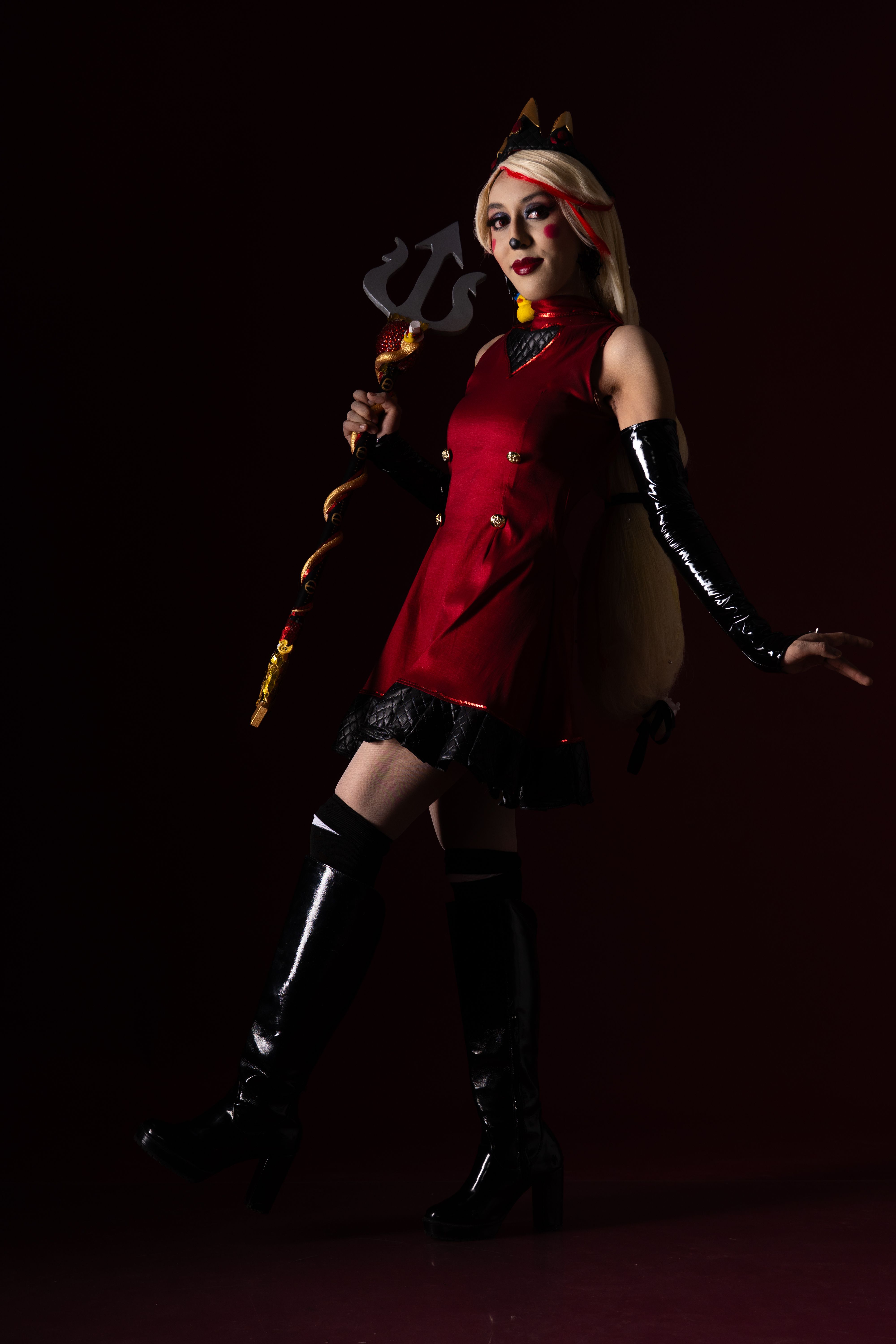 Vivid Artistic Devil Cosplay with Scepter · Free Stock Photo